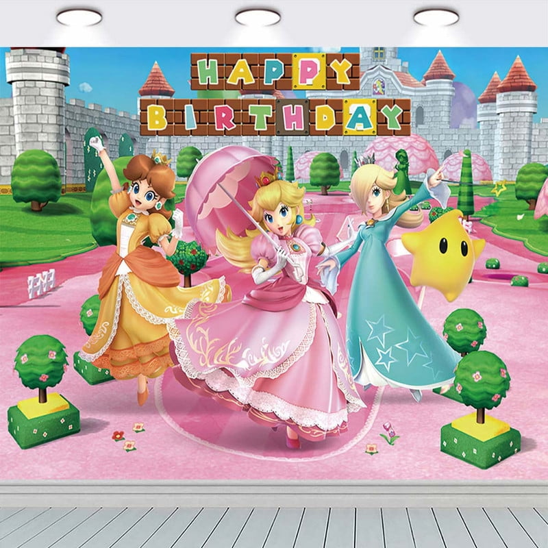 Princess Peach Background Backdrop Party Supplies Taspestry Wall Decor ...