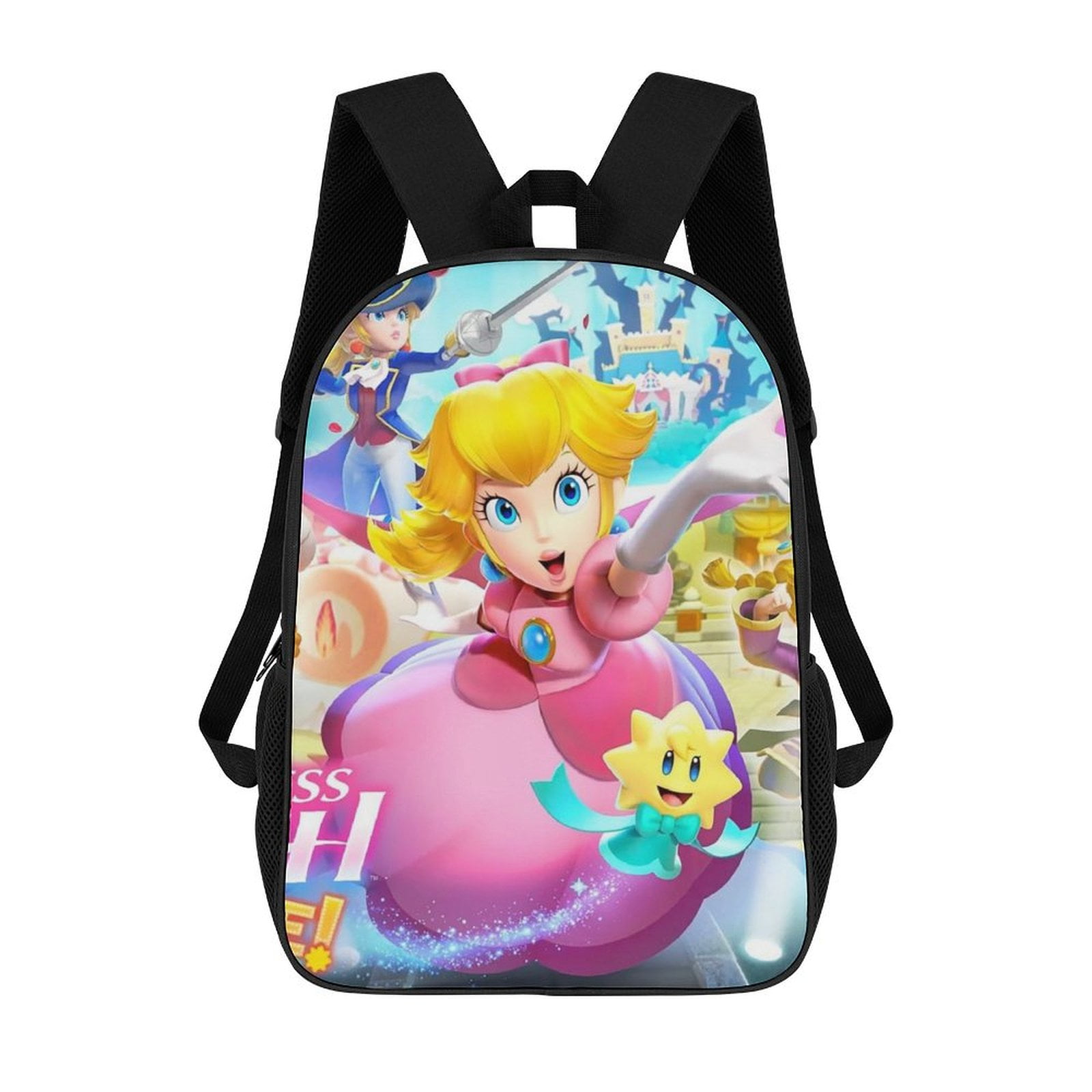 Princess Peach Backpack 17 Inch Bookbag Casual Daypack Travel Backpacks ...