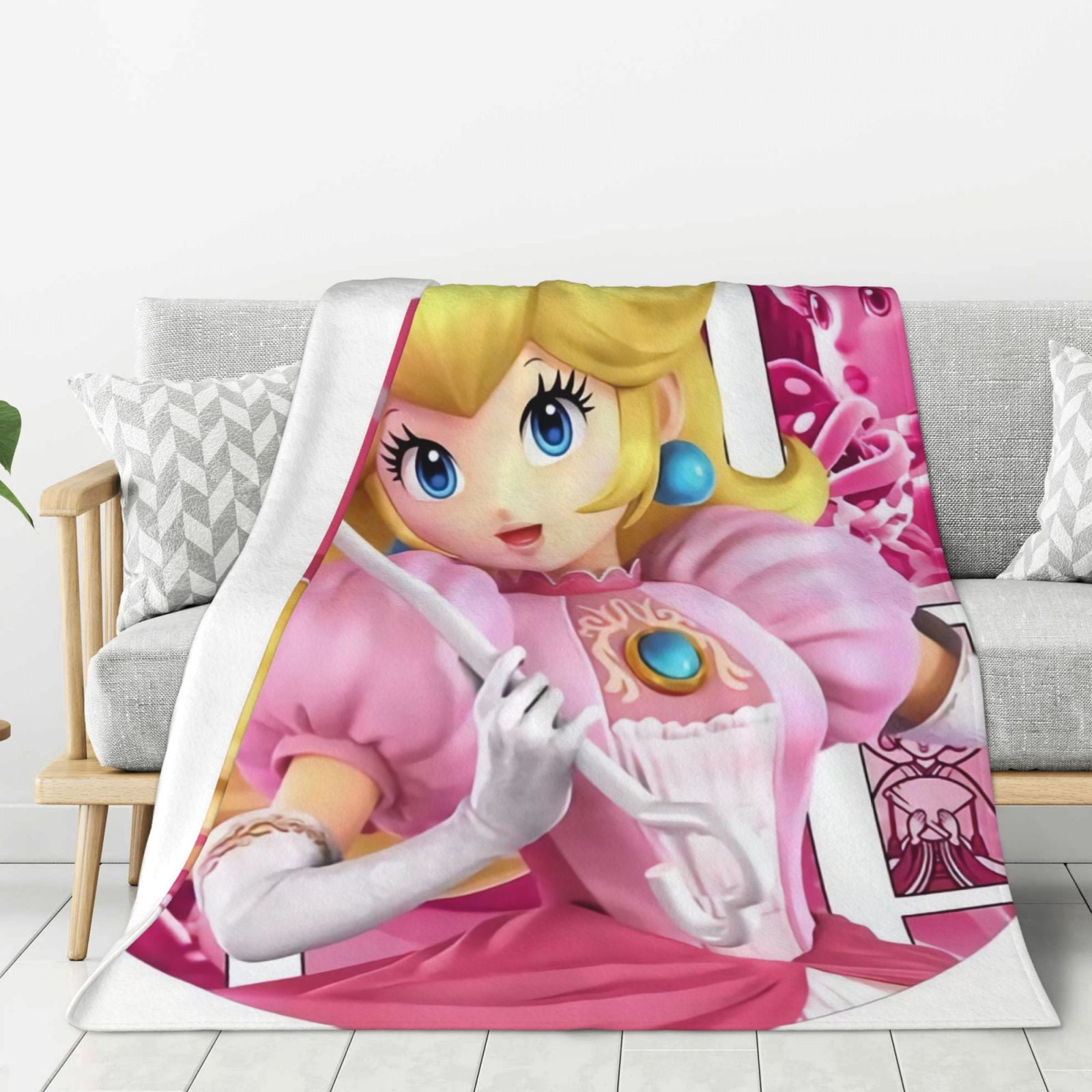 Princess Peach Blanket,Throw Blanket for Kids and Adults,Soft Plush ...