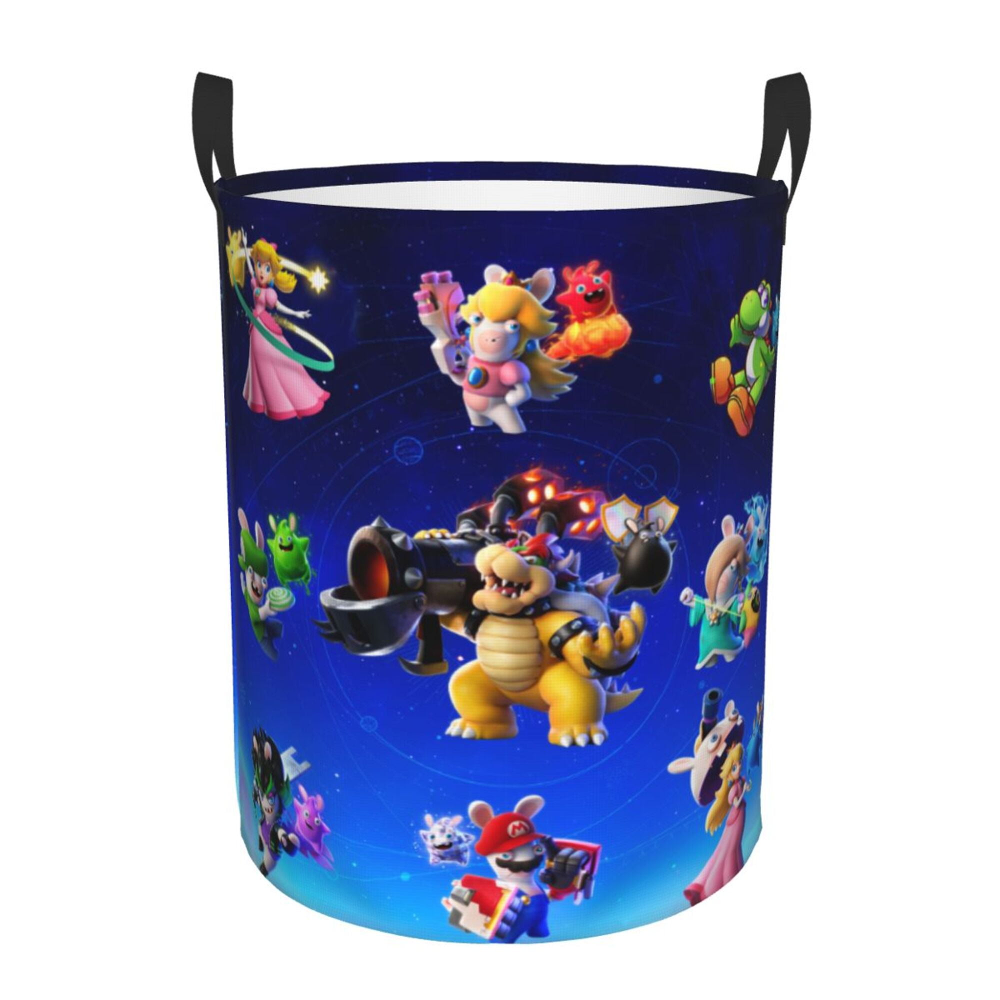 Princess Peach Bowser Storage Basket Laundry Hamper Collapsible Round ...