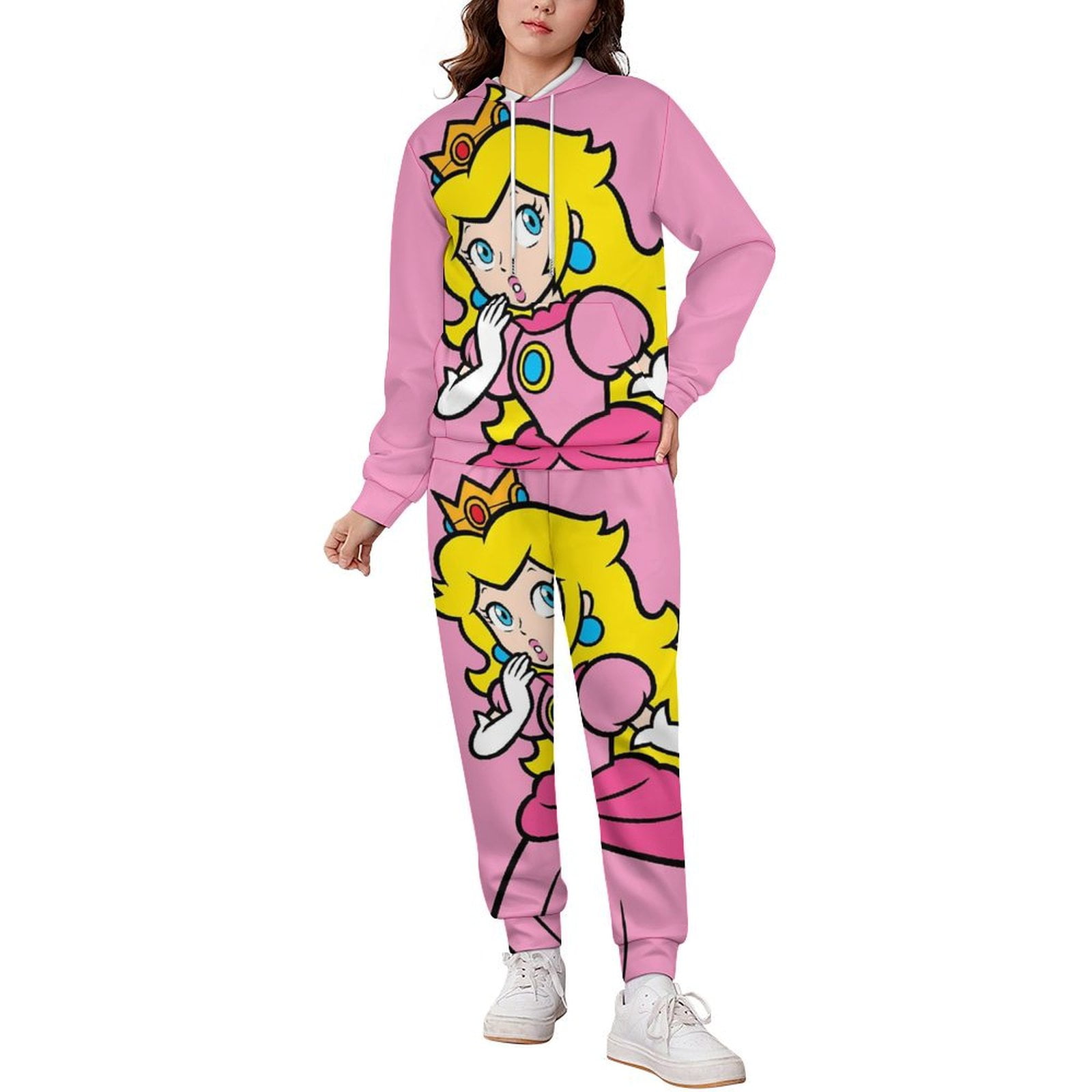 Princess Peach Boys 2 Piece Tracksuit Athletic Sweatsuits Sets Hooded ...