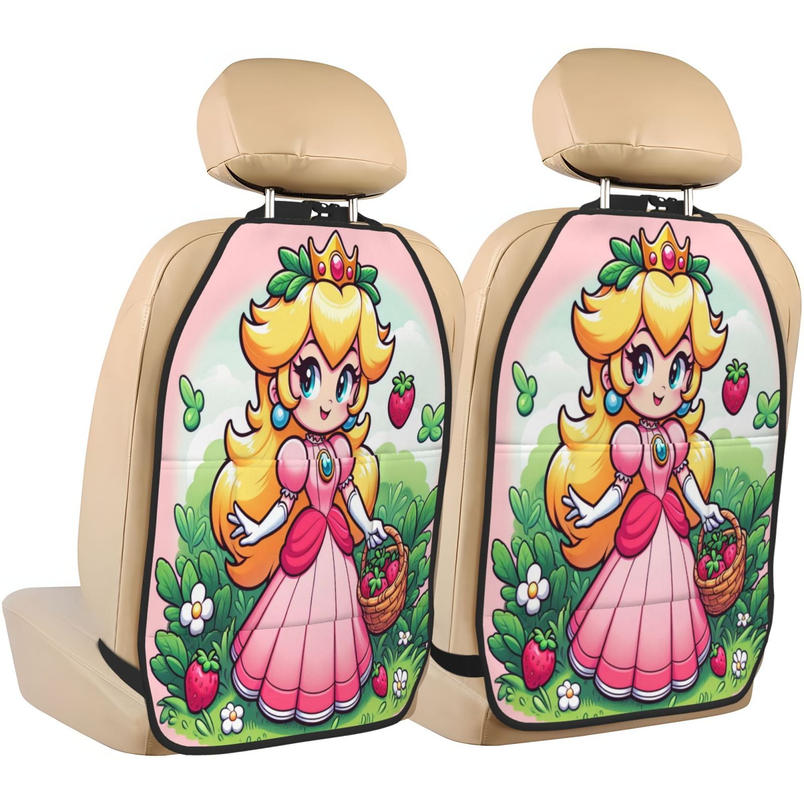 Princess Peach Car Seat Anti-Kick Storage Pads 2 Piece Set Car Seat ...