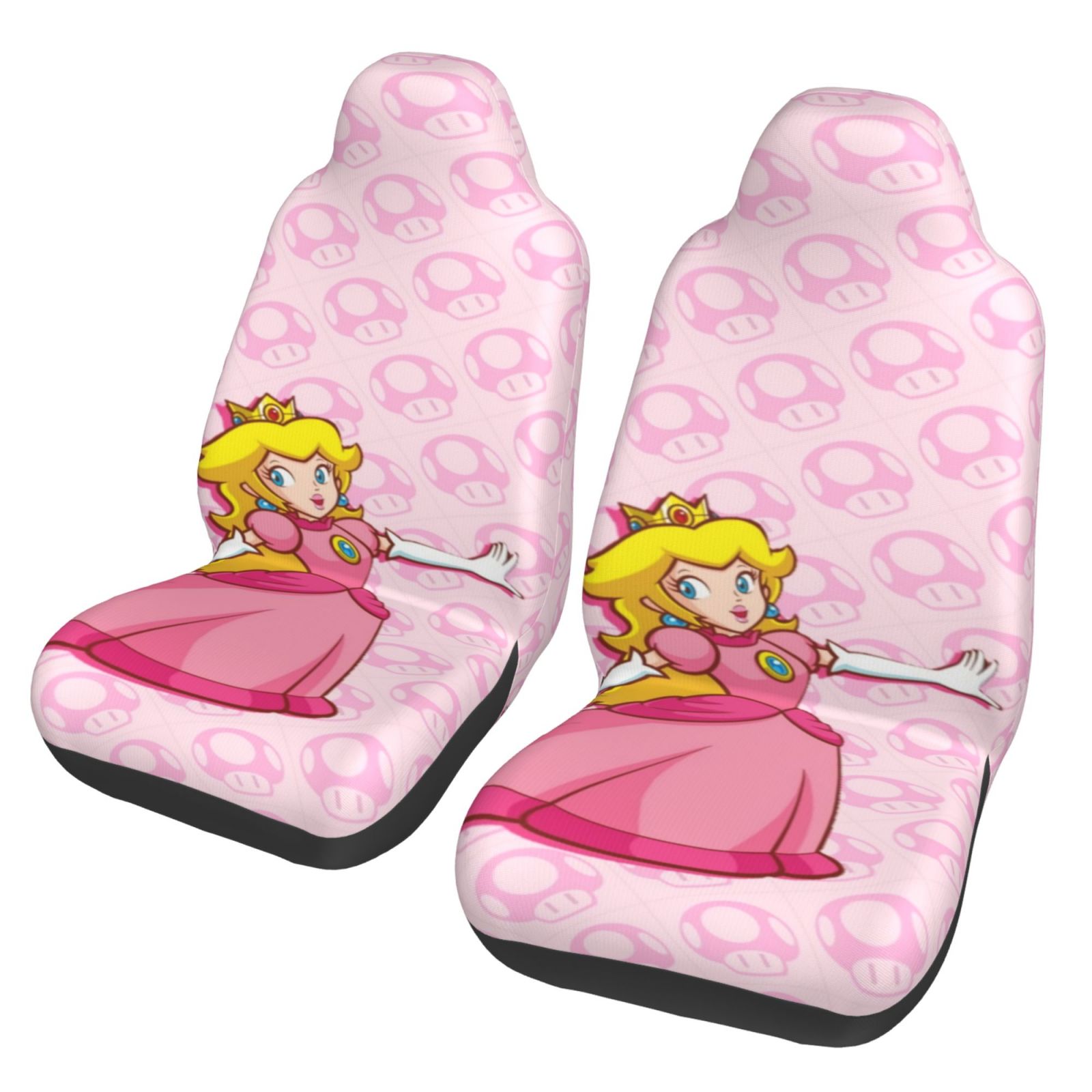Princess Peach Car Seat Cover Set of 2 Fashion Stretchy Front Seat ...