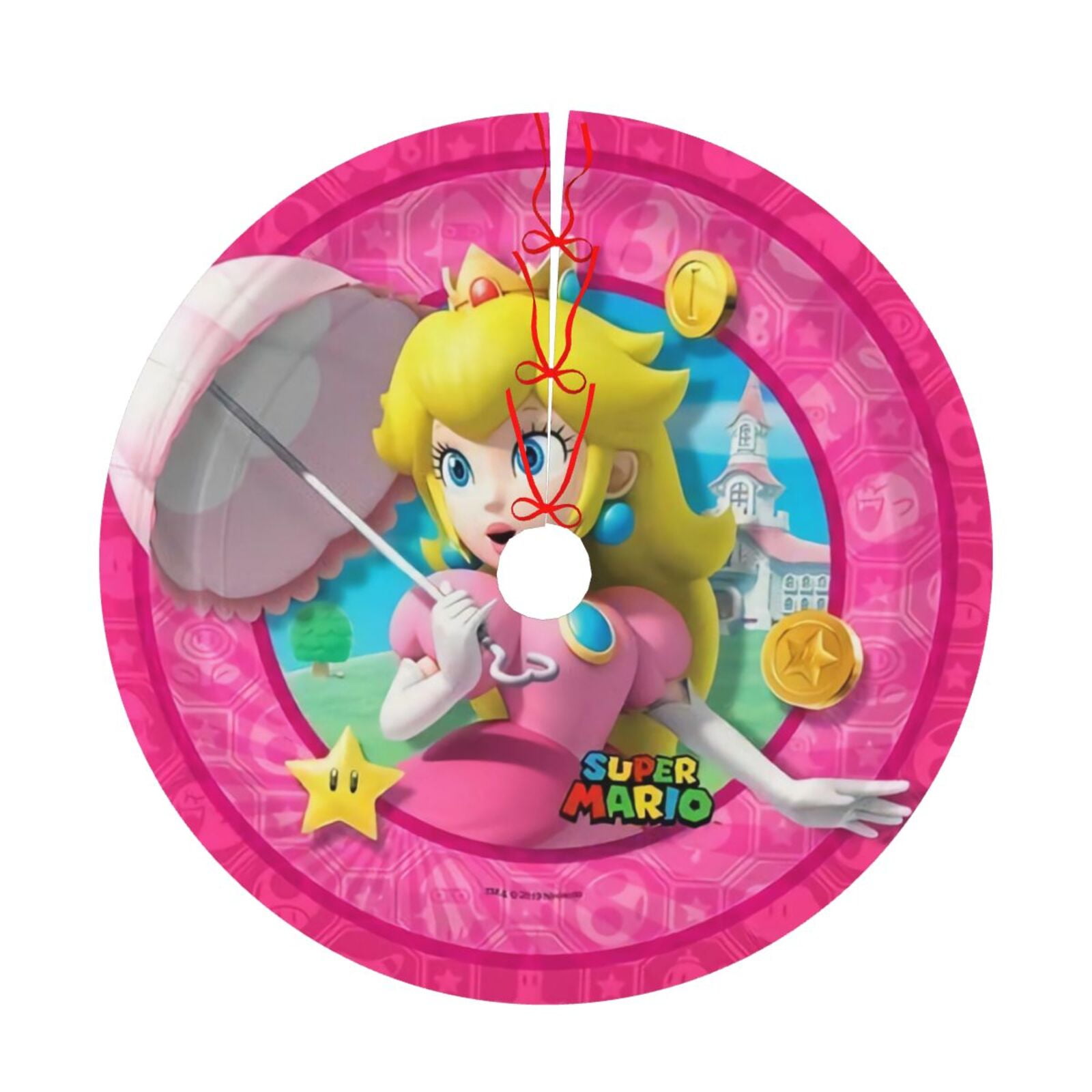 Princess Peach Christmas Tree Skirt 48 Inch,Soft and Funny Merry ...