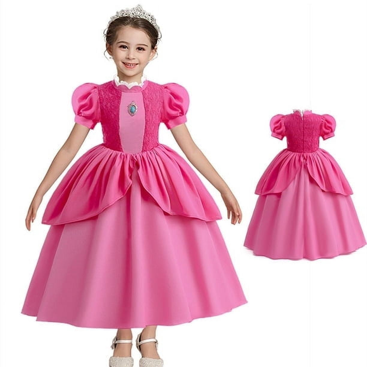 Princess Peach Cosplay Costume for Girls,Princess Peach Dress Super ...