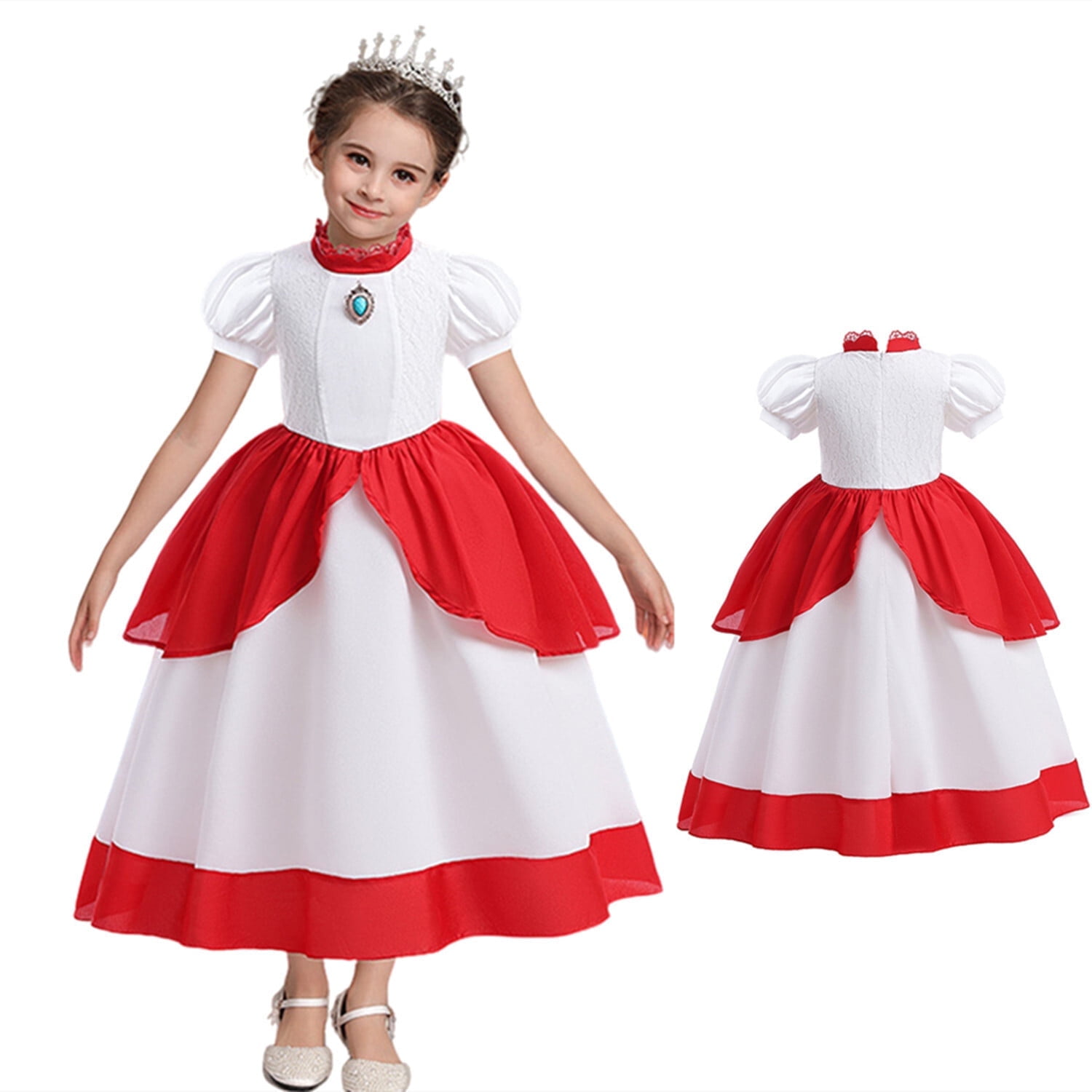 Princess Peach Cosplay Costume for Girls,Princess Peach Dress Super ...