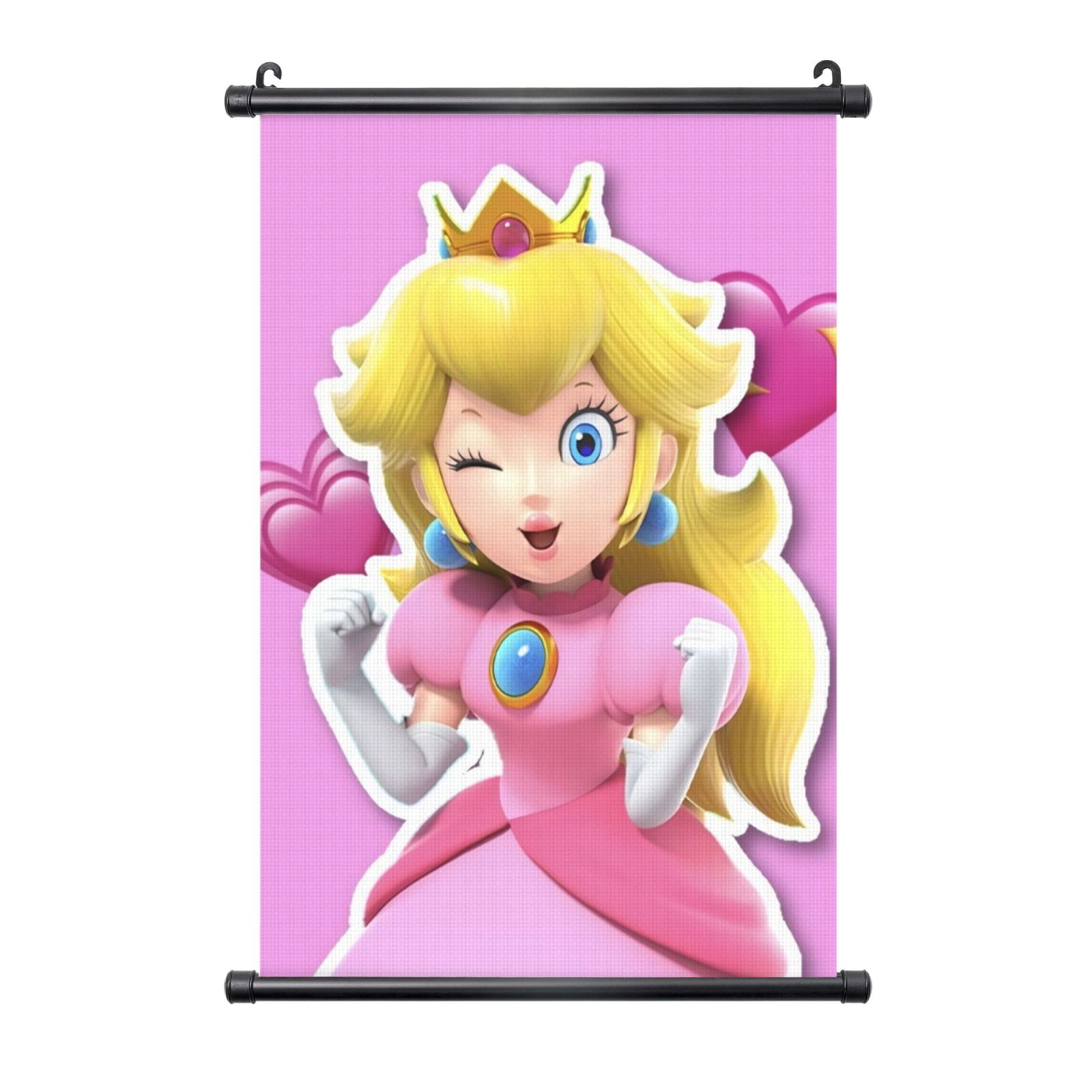 Princess Peach Hanging Poster, Black Plastic Shaft Wall Hanging Posters ...