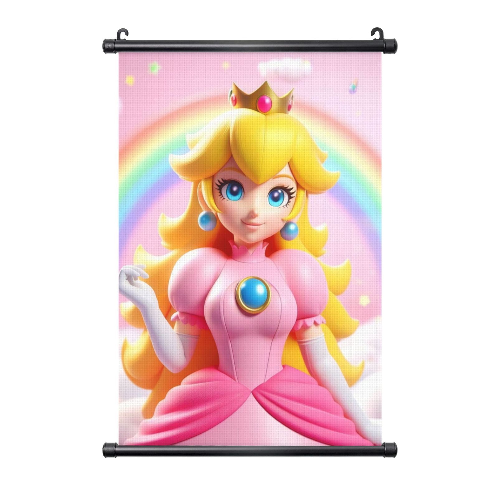Princess Peach Hanging Poster, Black Plastic Shaft Wall Hanging Posters ...