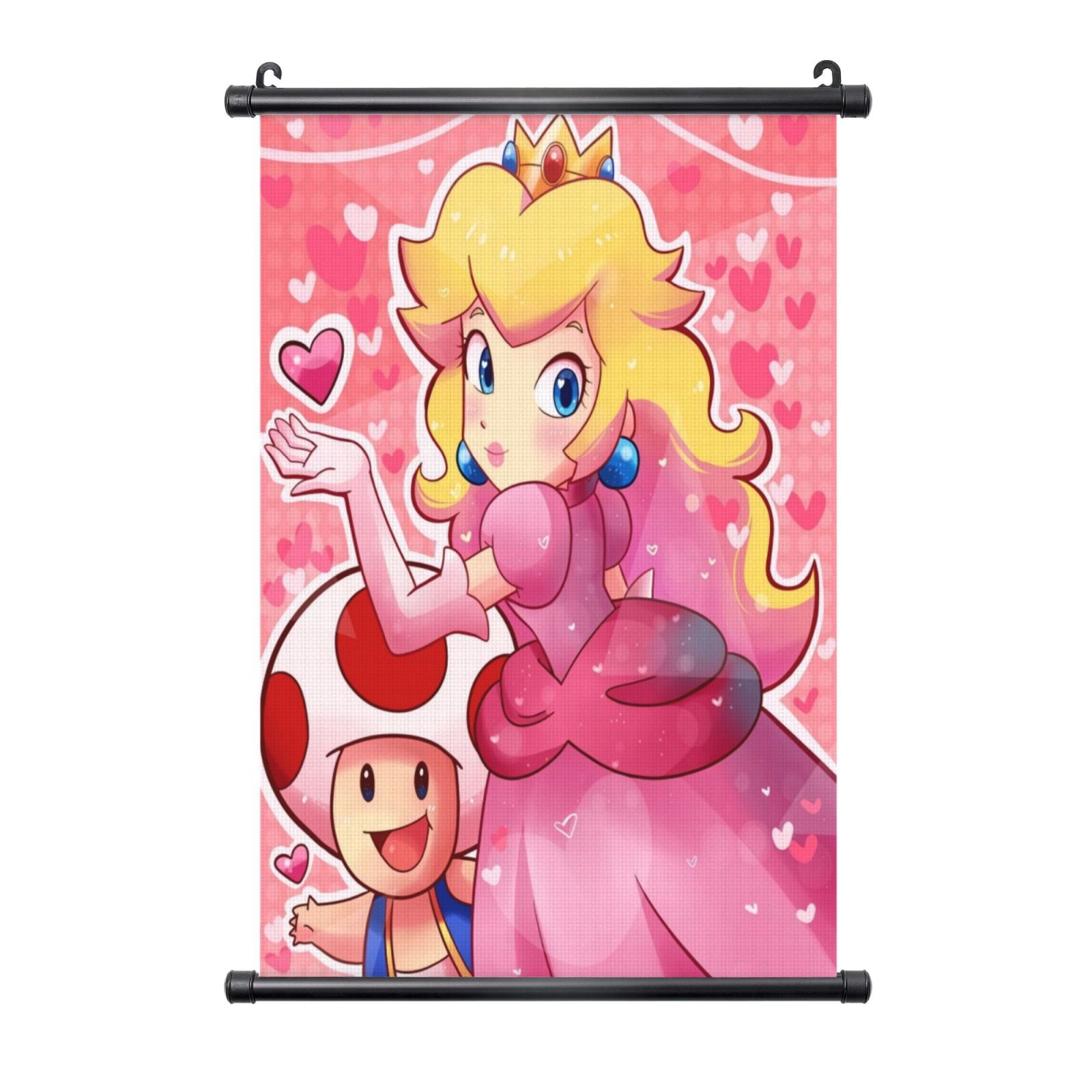 Princess Peach Hanging Poster, Black Plastic Shaft Wall Hanging Posters ...