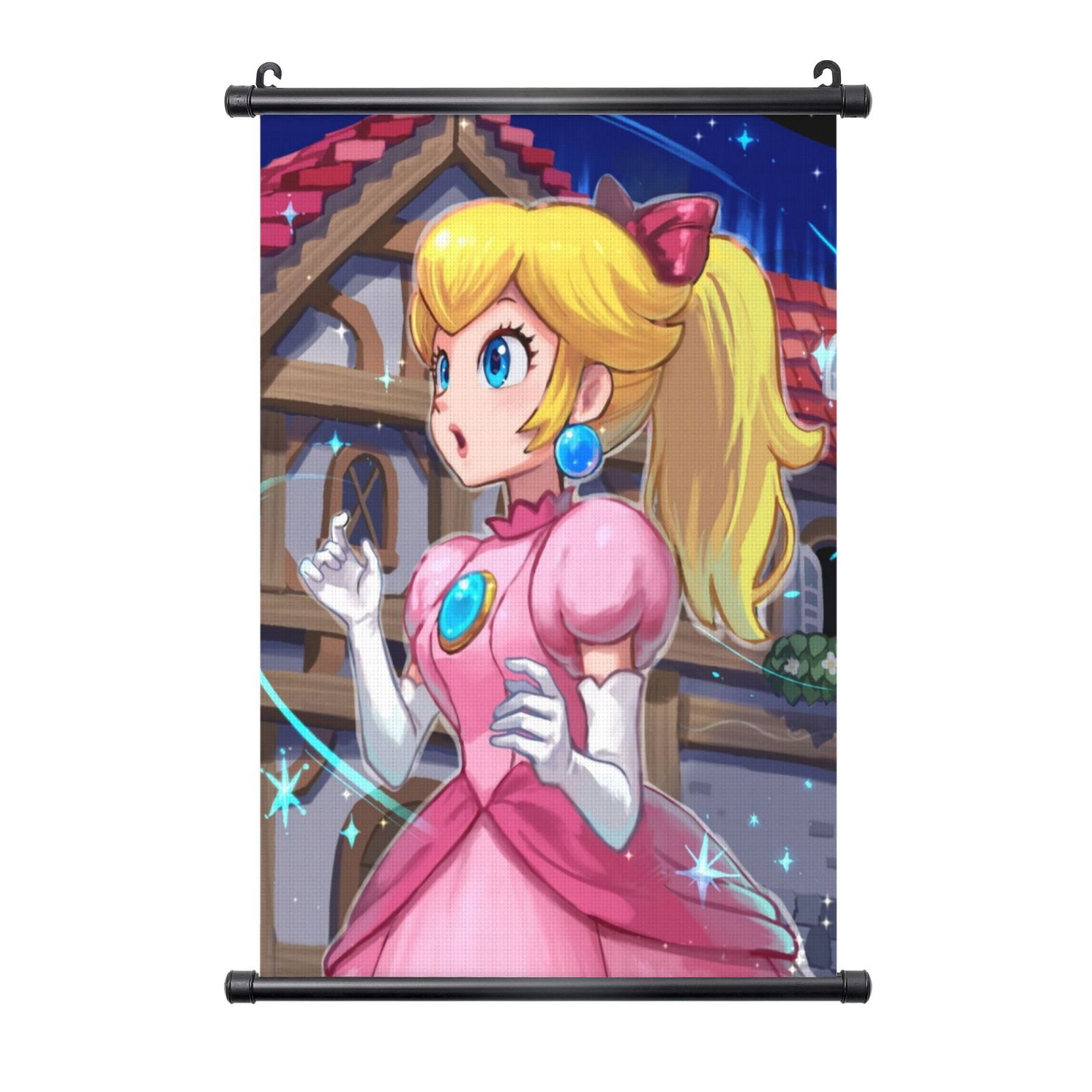 Princess Peach Hanging Poster, Black Plastic Shaft Wall Hanging Posters ...