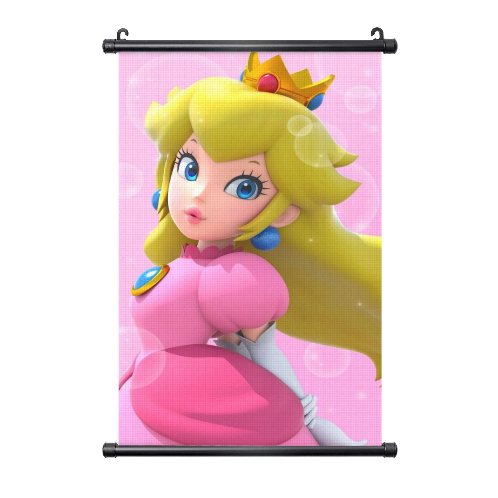 Princess Peach Hanging Poster, Black Plastic Shaft Wall Hanging Posters ...