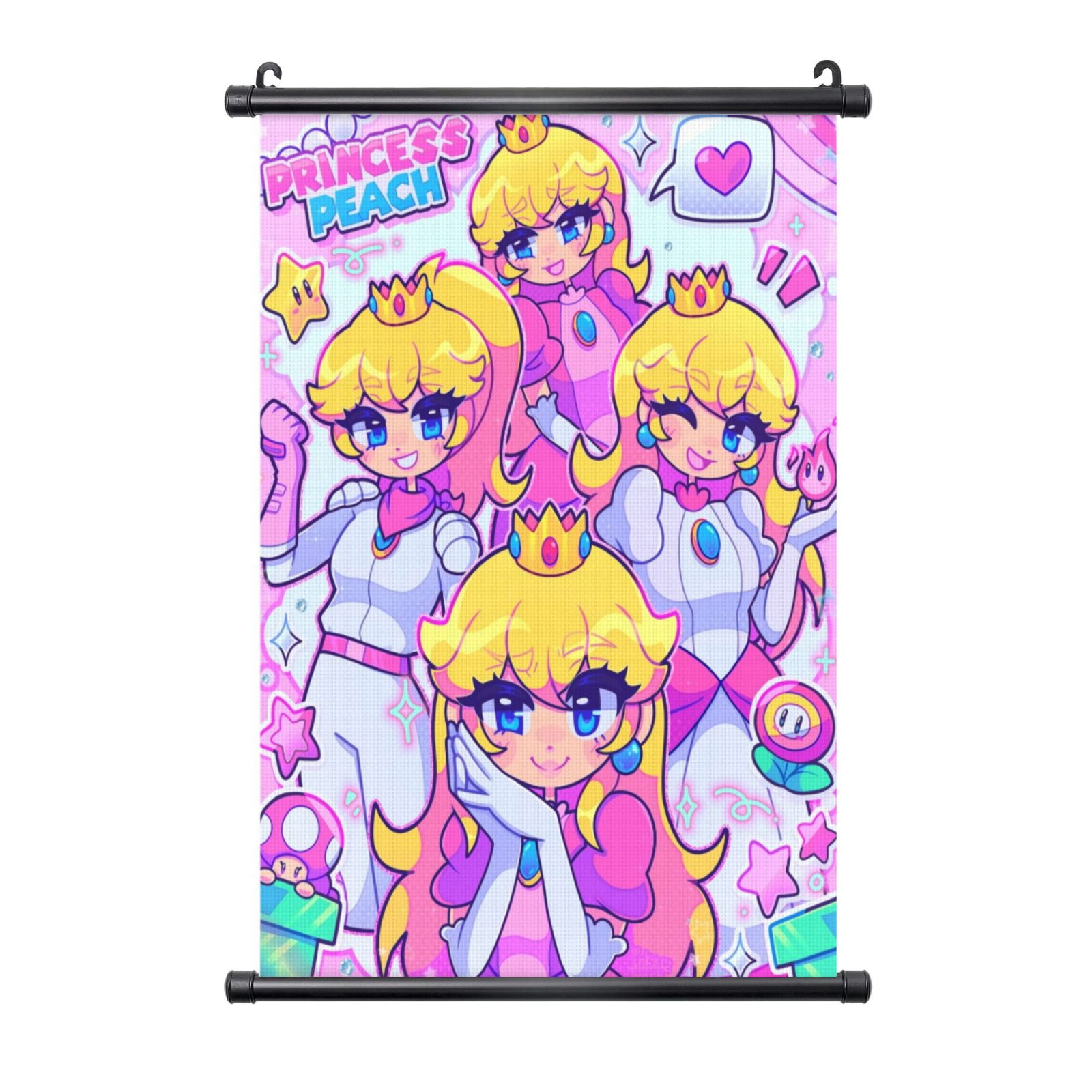 Princess Peach Hanging Poster, Black Plastic Shaft Wall Hanging Posters ...
