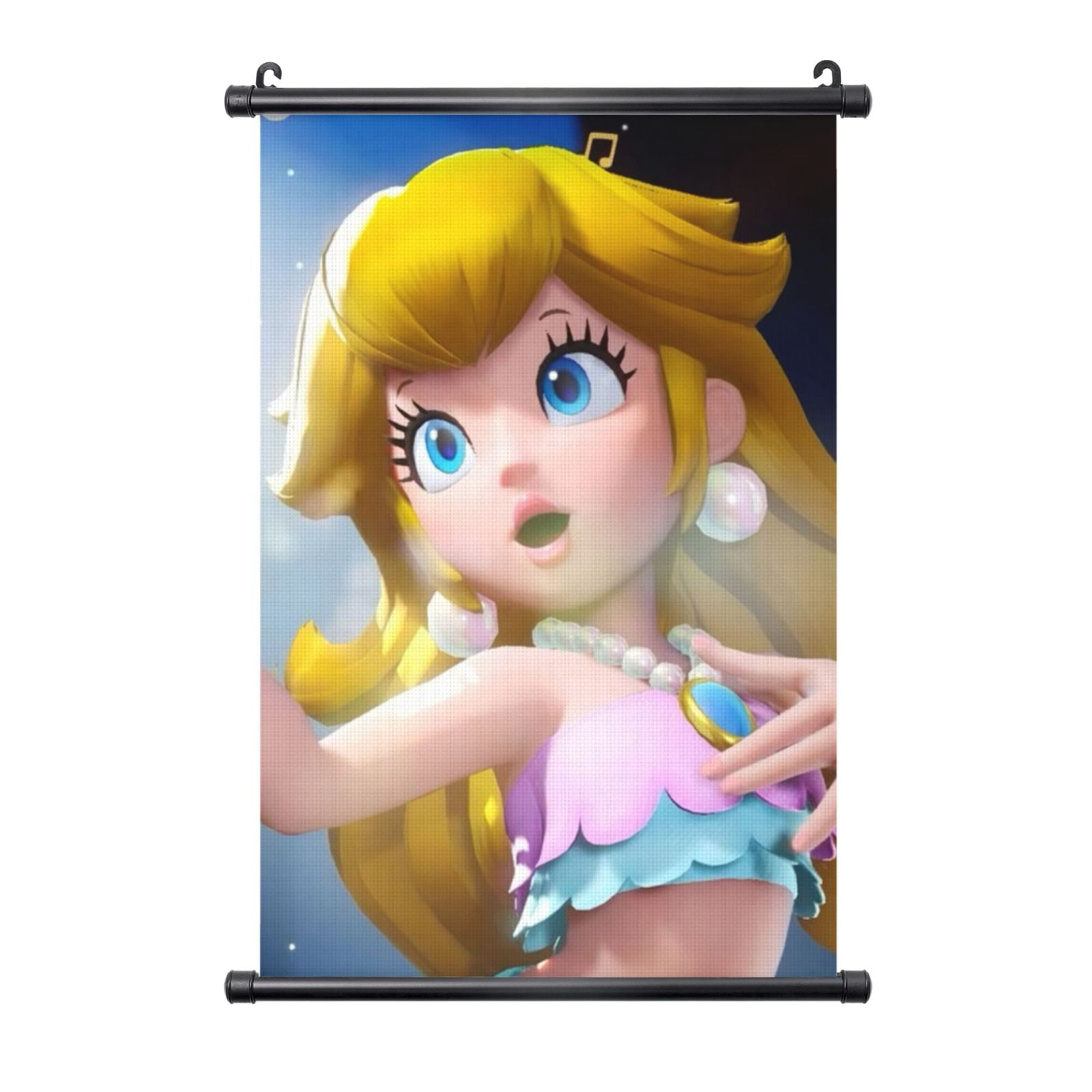 Princess Peach Hanging Poster, Black Plastic Shaft Wall Hanging Posters ...
