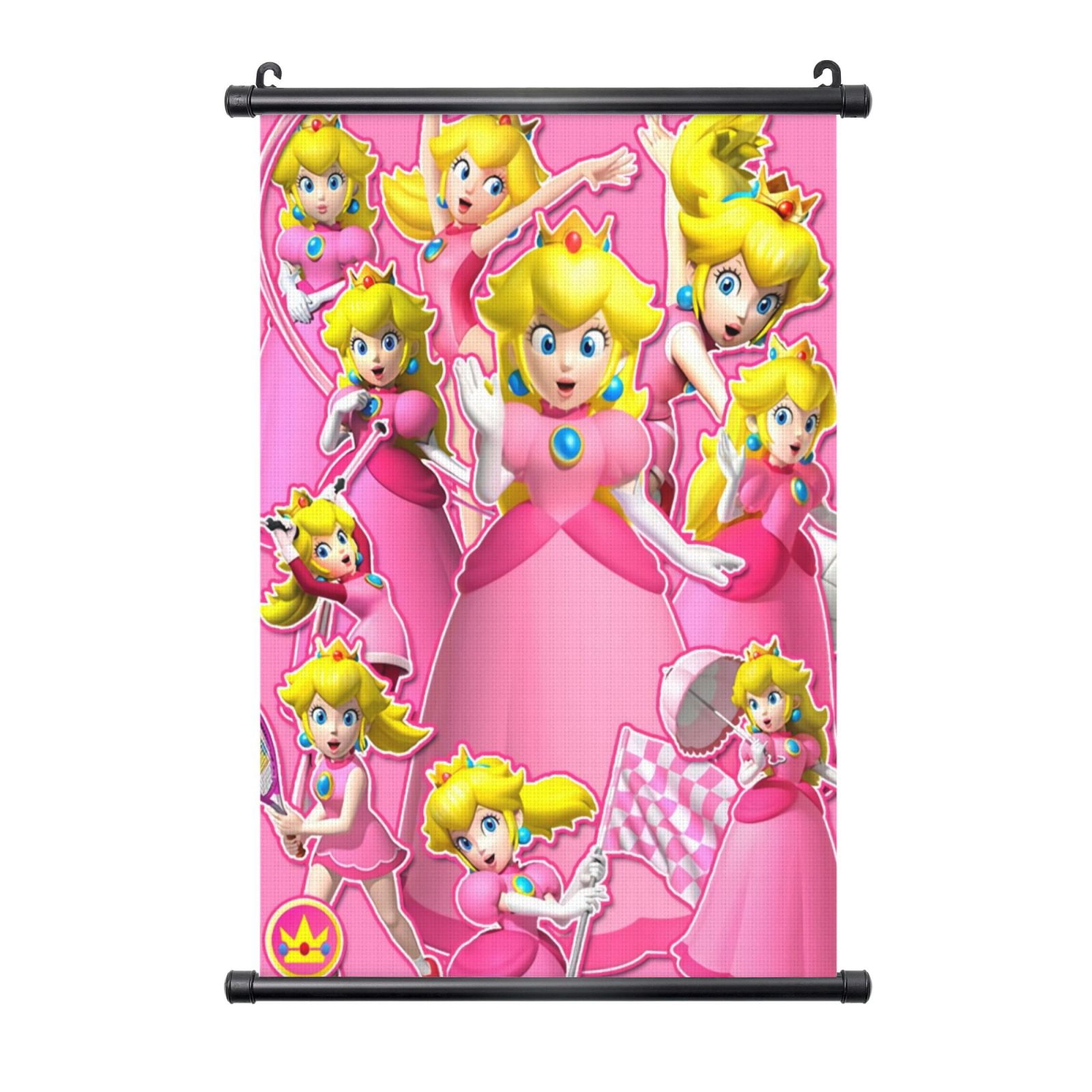 Princess Peach Hanging Poster, Black Plastic Shaft Wall Hanging Posters ...