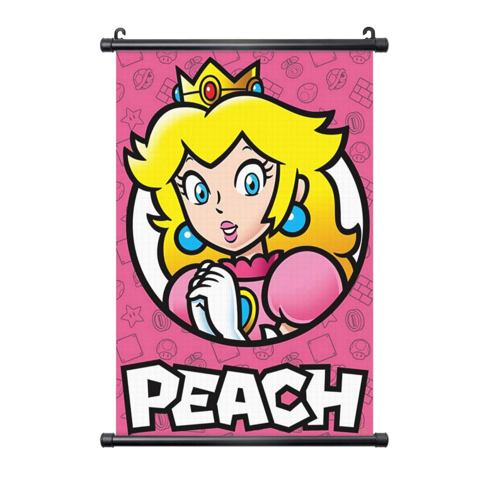 Princess Peach Hanging Poster, Black Plastic Shaft Wall Hanging Posters ...
