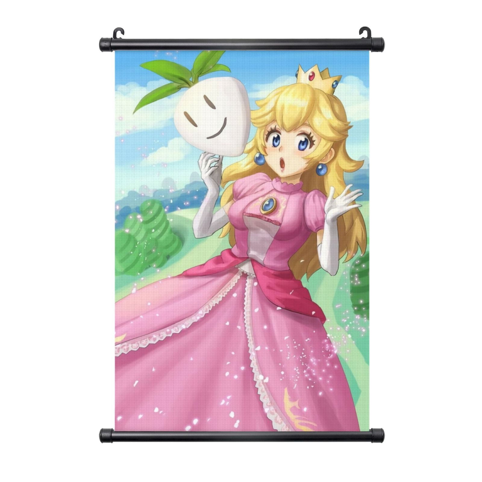 Princess Peach Hanging Poster, Black Plastic Shaft Wall Hanging Posters ...