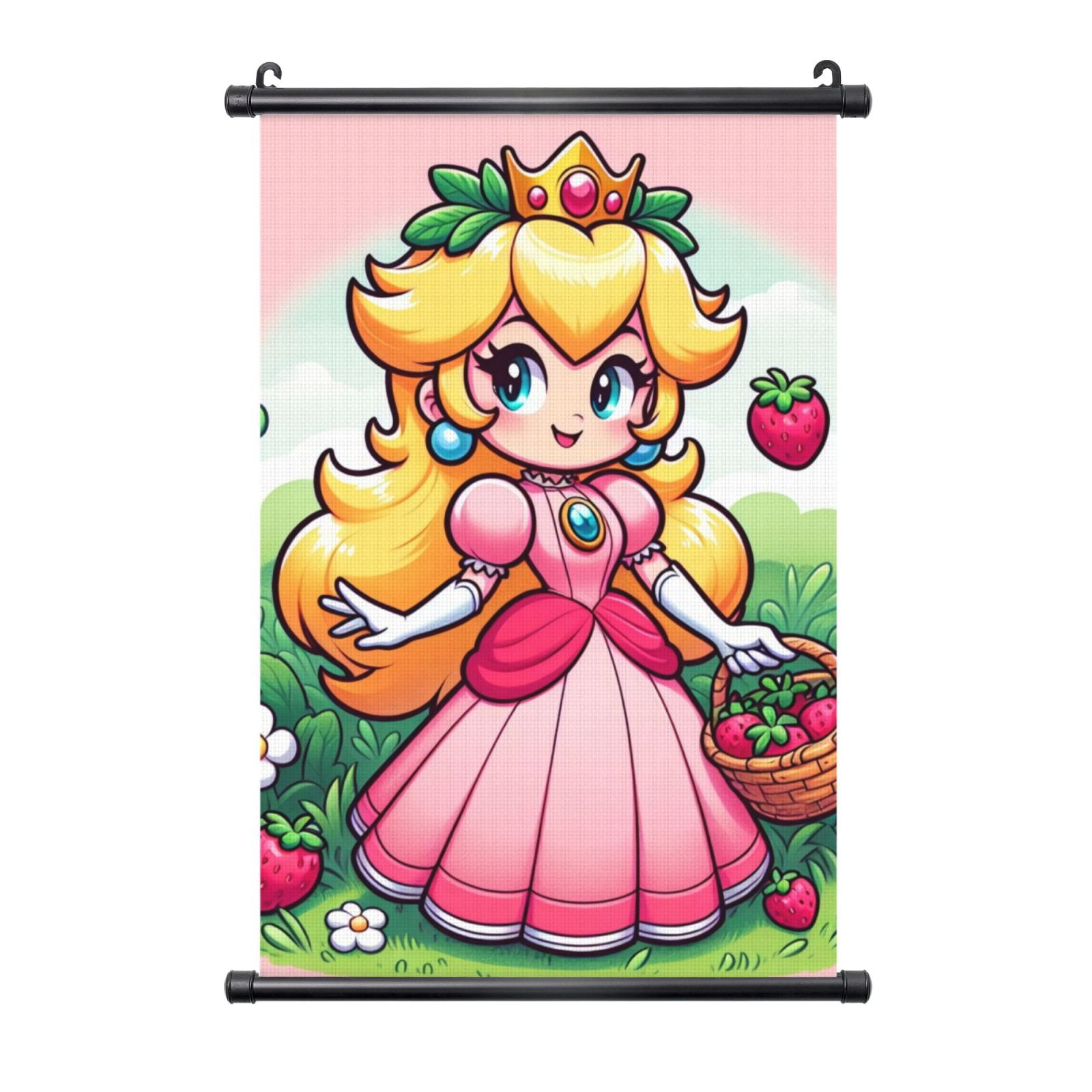 Princess Peach Hanging Poster, Black Plastic Shaft Wall Hanging Posters ...