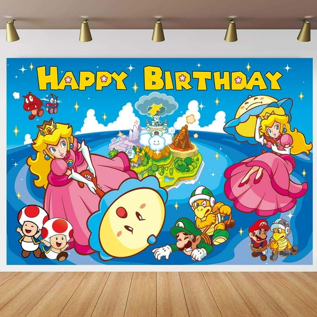 Princess Peach Party Banner, Princess Peach Backdrop 5x3 Princess Peach ...