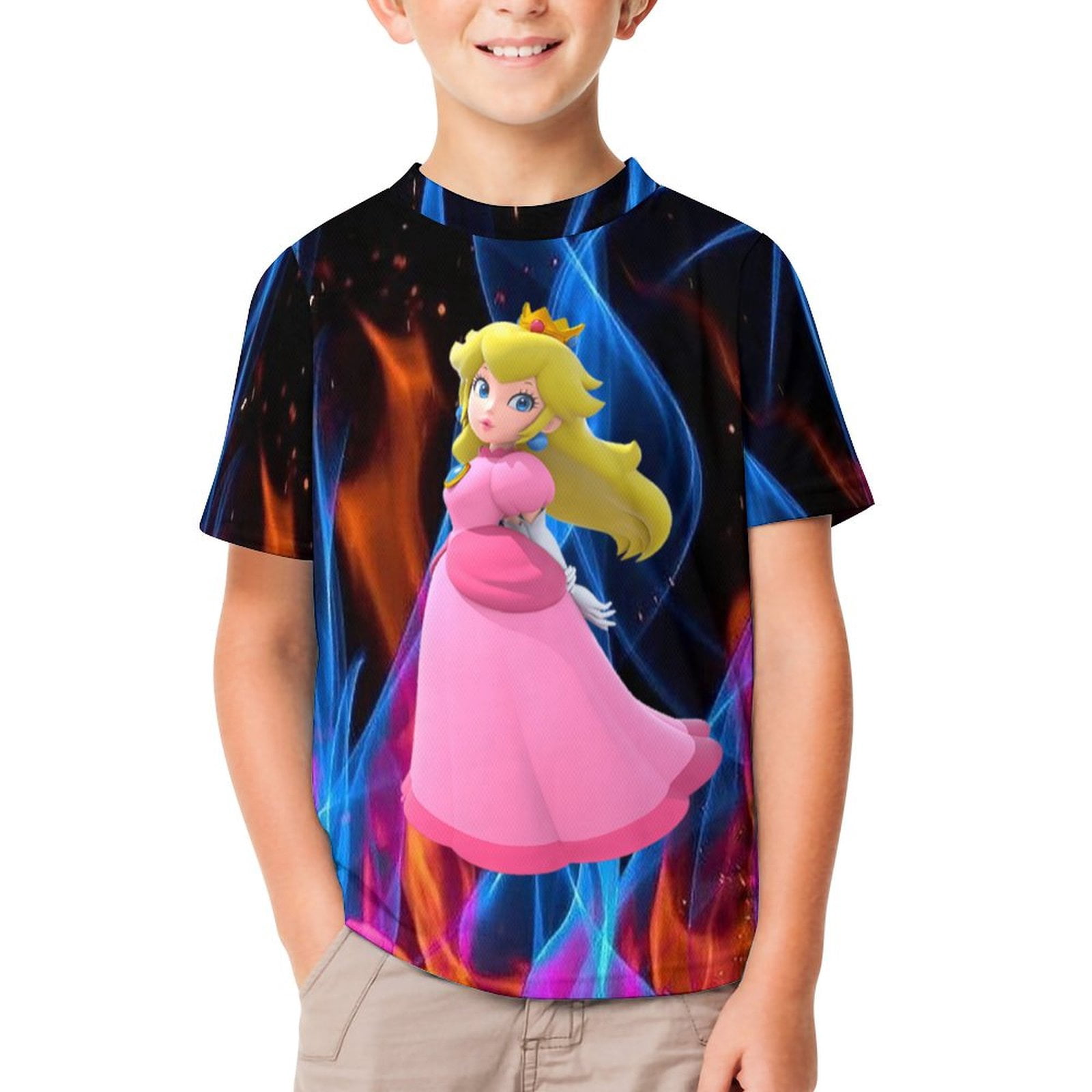 Princess Peach Party Teenage T-shirt Short Sleeve Children's Shirts ...