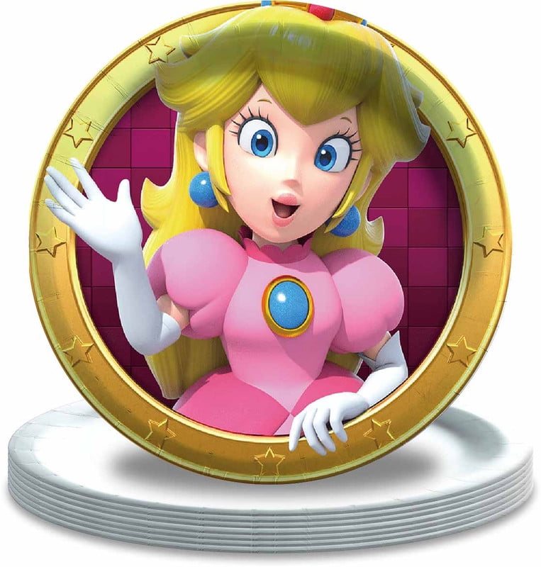 Princess Peach Plates Birthday Party Supplies Decorations Tableware ...