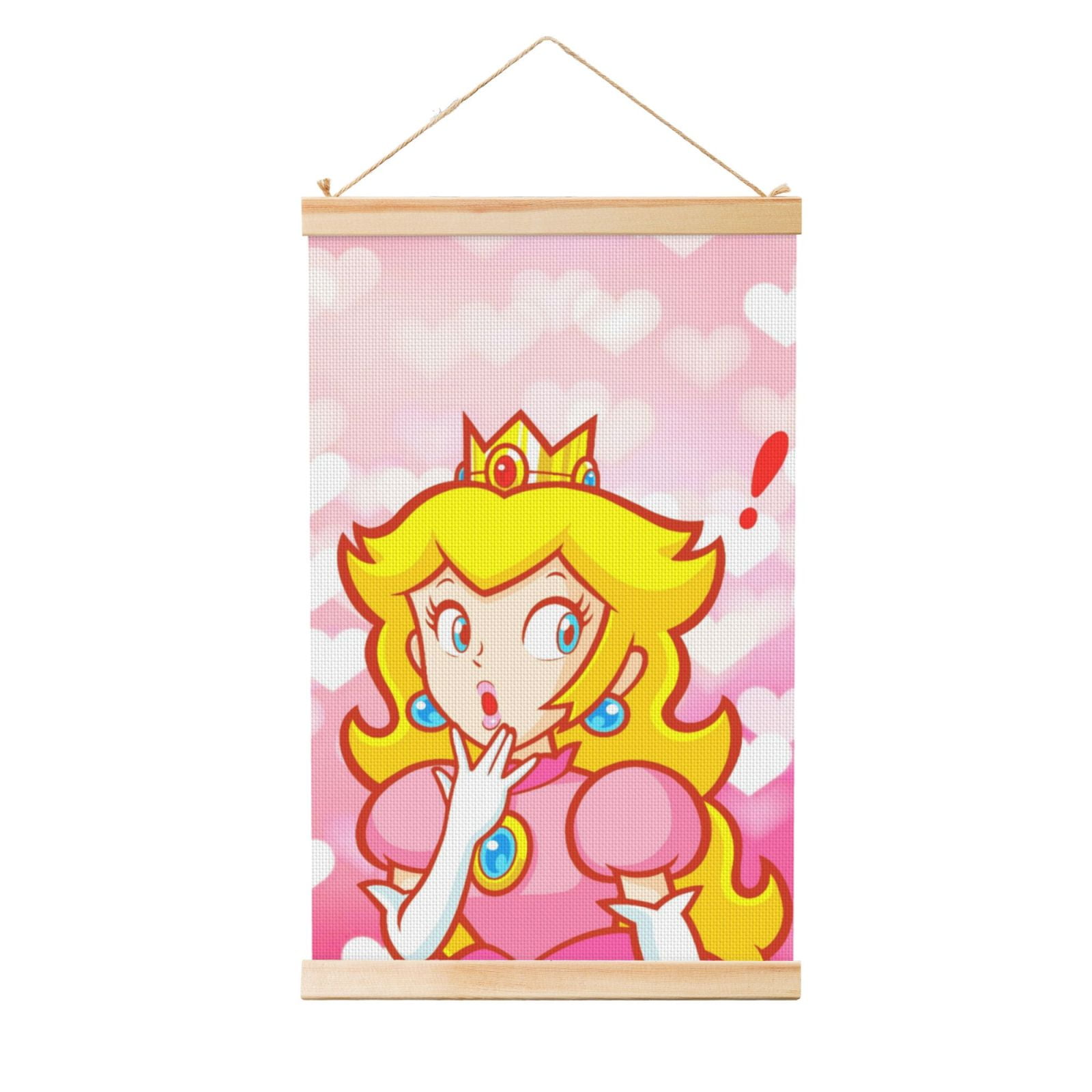 Princess Peach Posters Wall Hanging Wooden Shaft Poster Wall Art ...