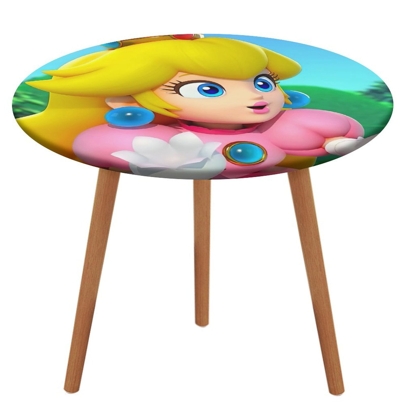 Princess Peach Round Fitted Tablecloth with Elastic Edge,Water ...