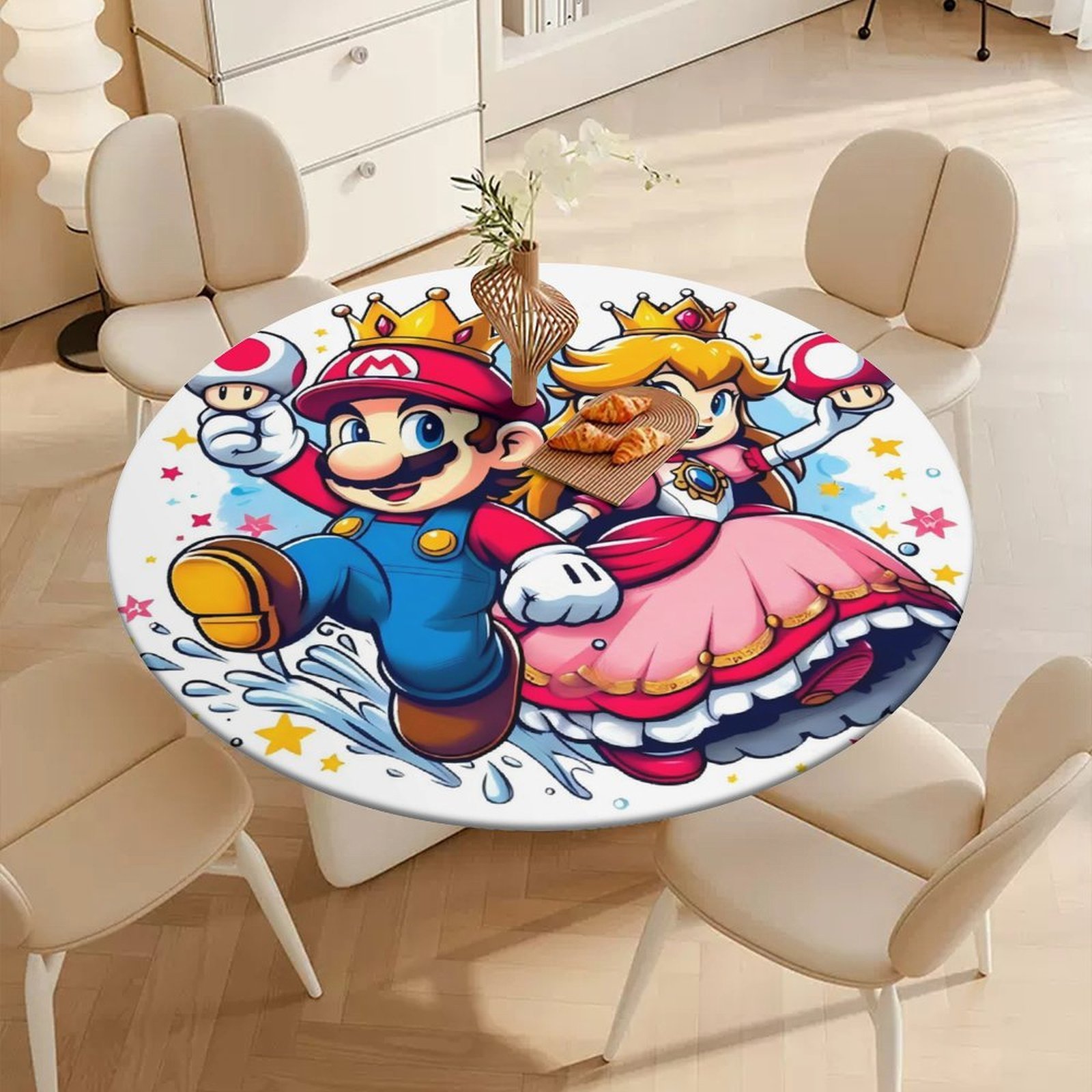 Princess Peach Round waterproof Oxford tablecloth 110cm - Walmart.com