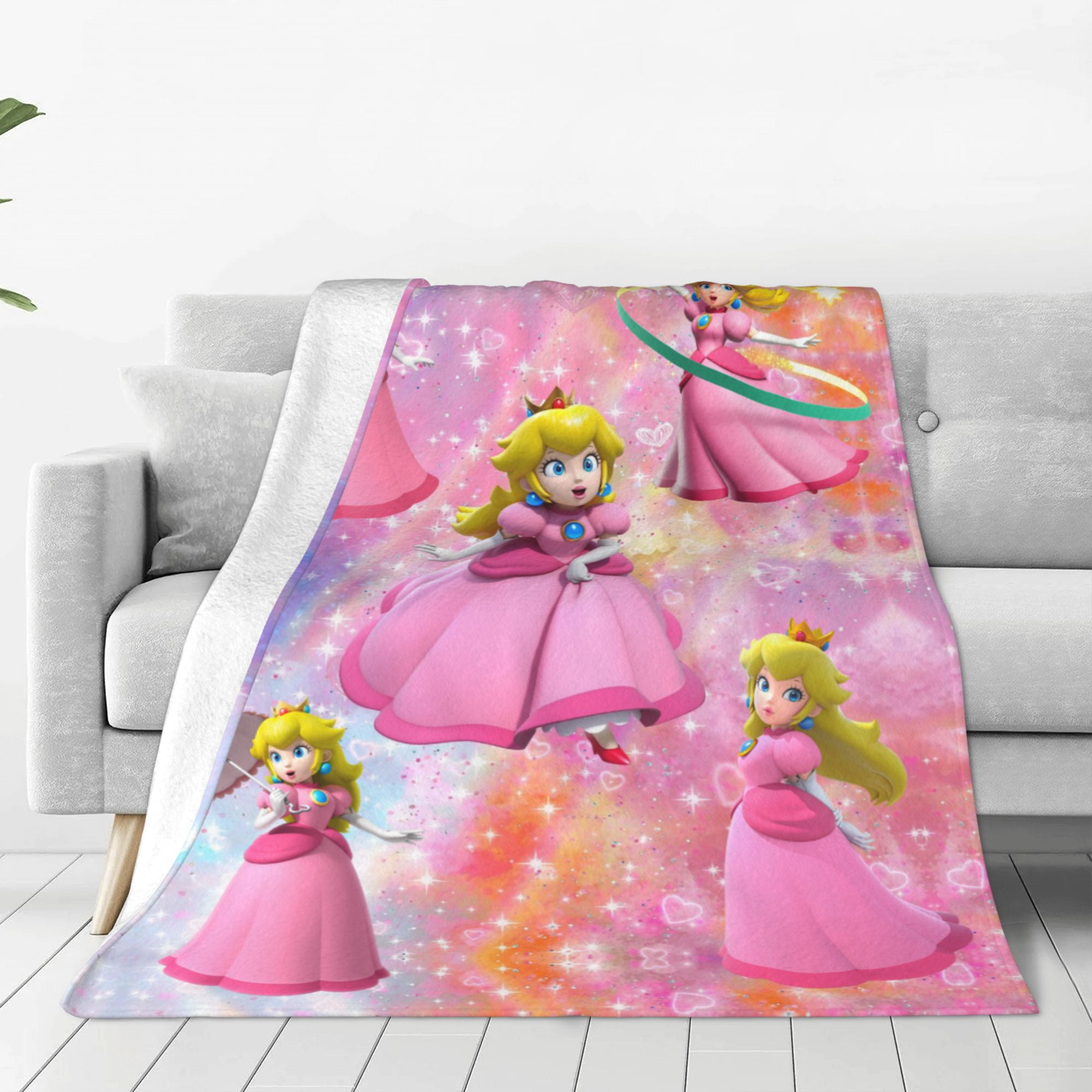 Princess Peach Showtime Soft Bedding Fleece Blanket Fuzzy Blanket ...