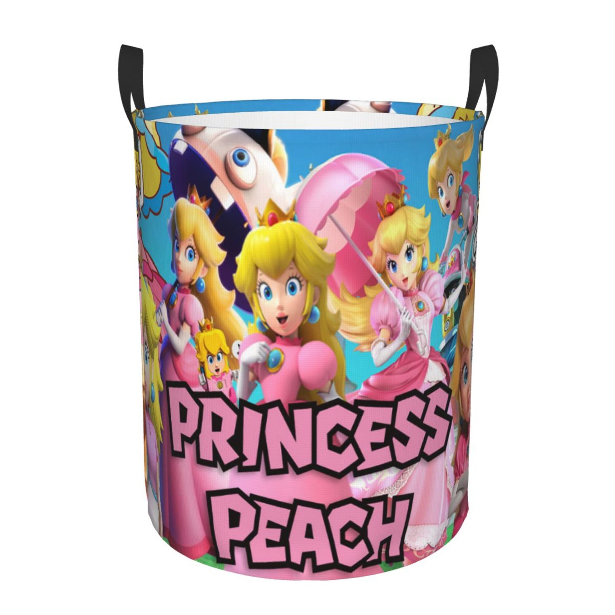 Princess Peach Storage Basket Laundry Hamper Collapsible Round Storage ...