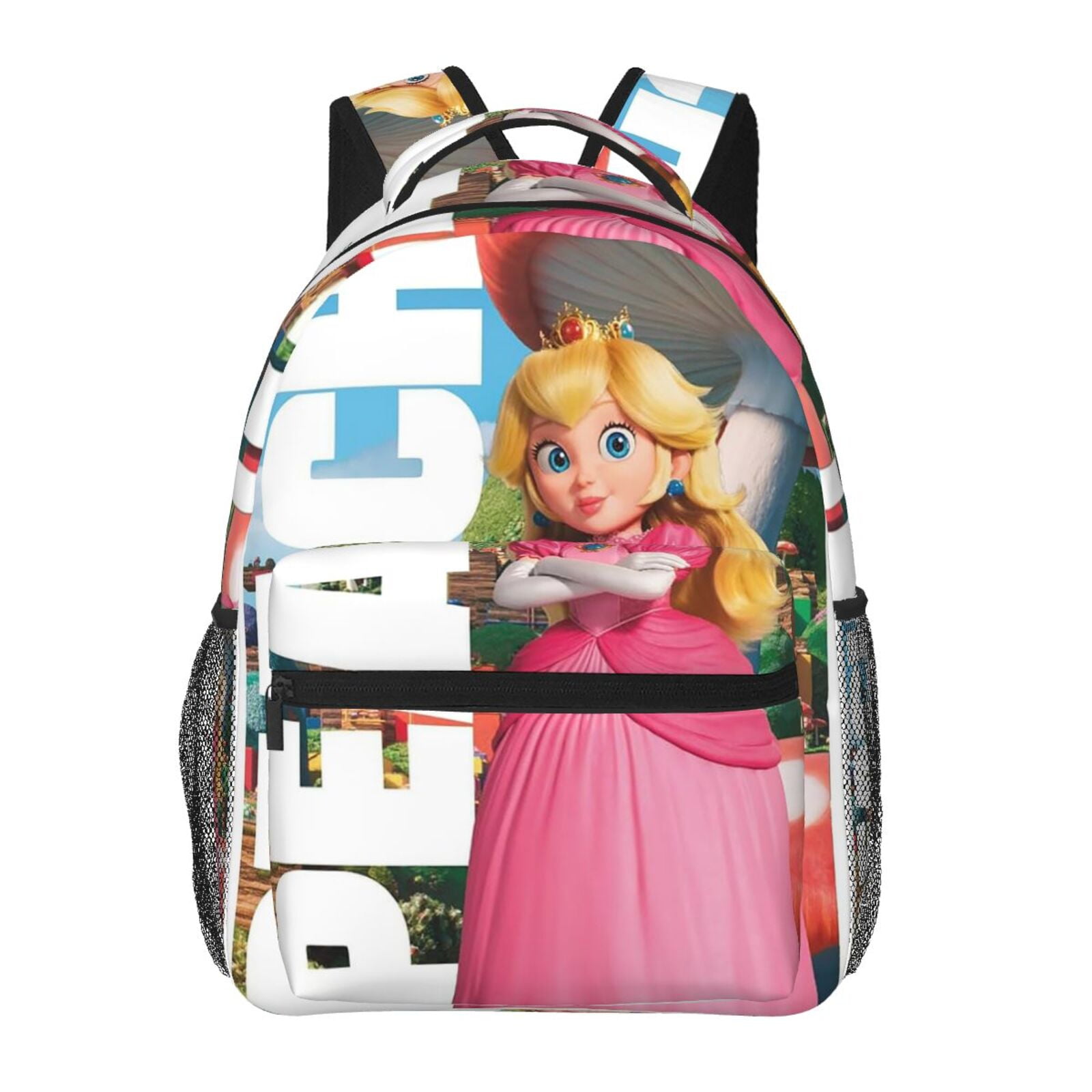 Princess Peach Super Backpack Lightweight Casual Travel Daypack Laptop ...