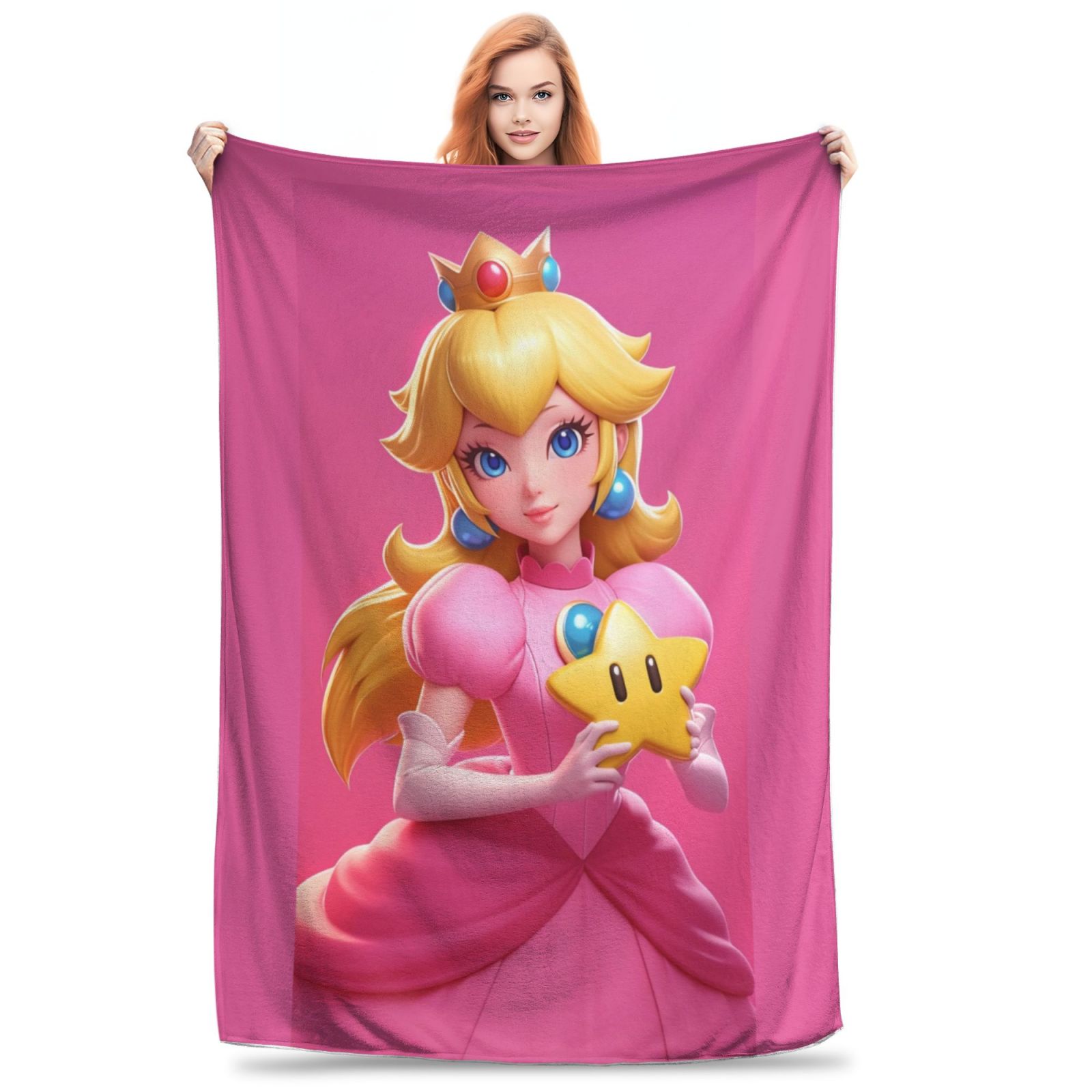 Princess Peach Super Mario Bros3 Blanket Super Soft Throw Blanket ...