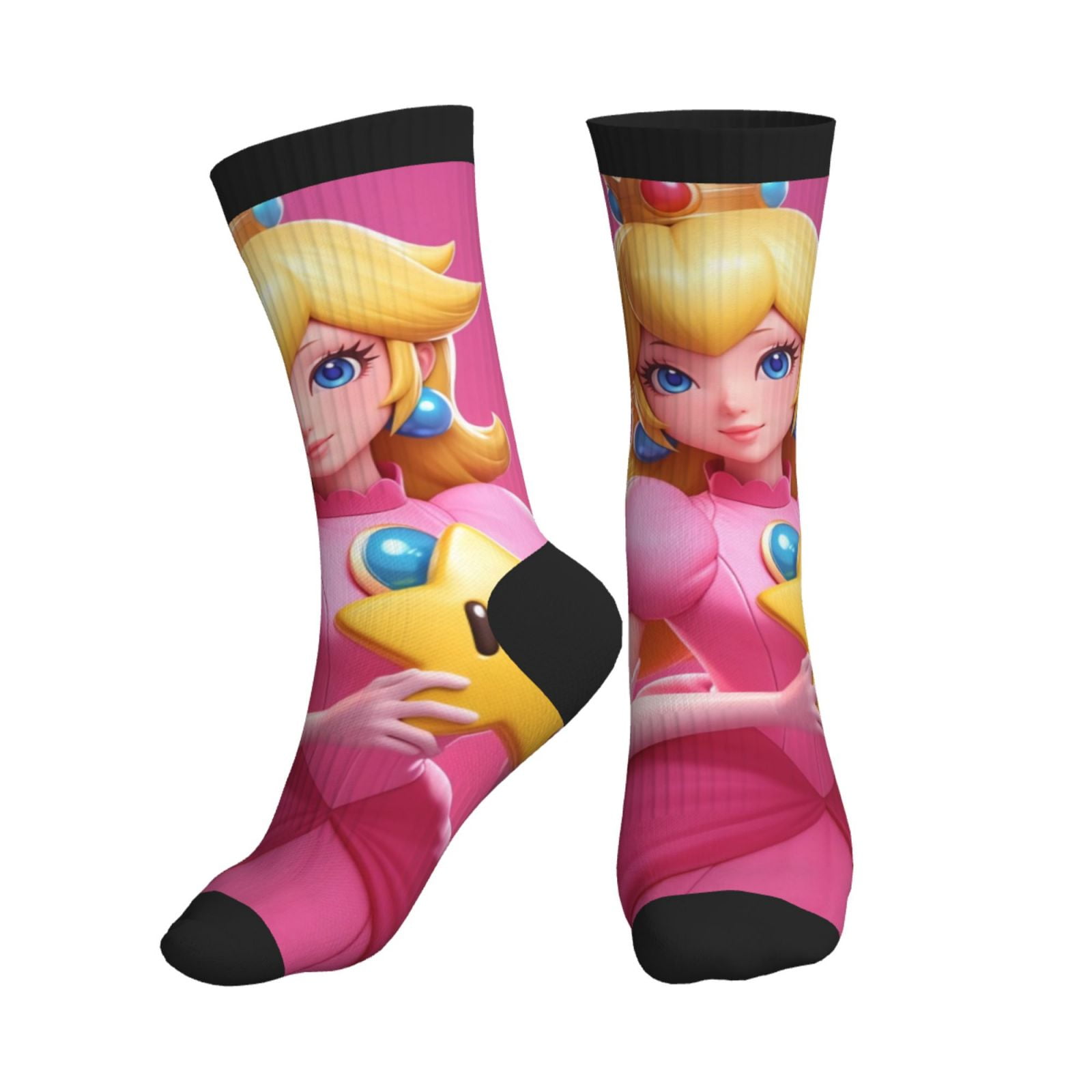 Princess Peach Super Mario Bros3 Crew Socks, Funky Silky Comfort Socks ...