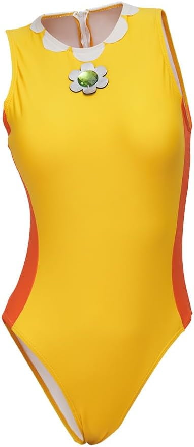 Princess Peach Swimsuit Dress Yellow Swimwear Bathing Suit Sexy ...