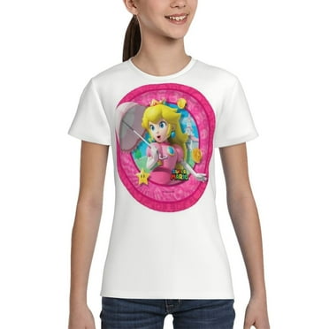 Super Mario Girls Princess Peach Gaming T-Shirt Purple Sizes 4-12 ...