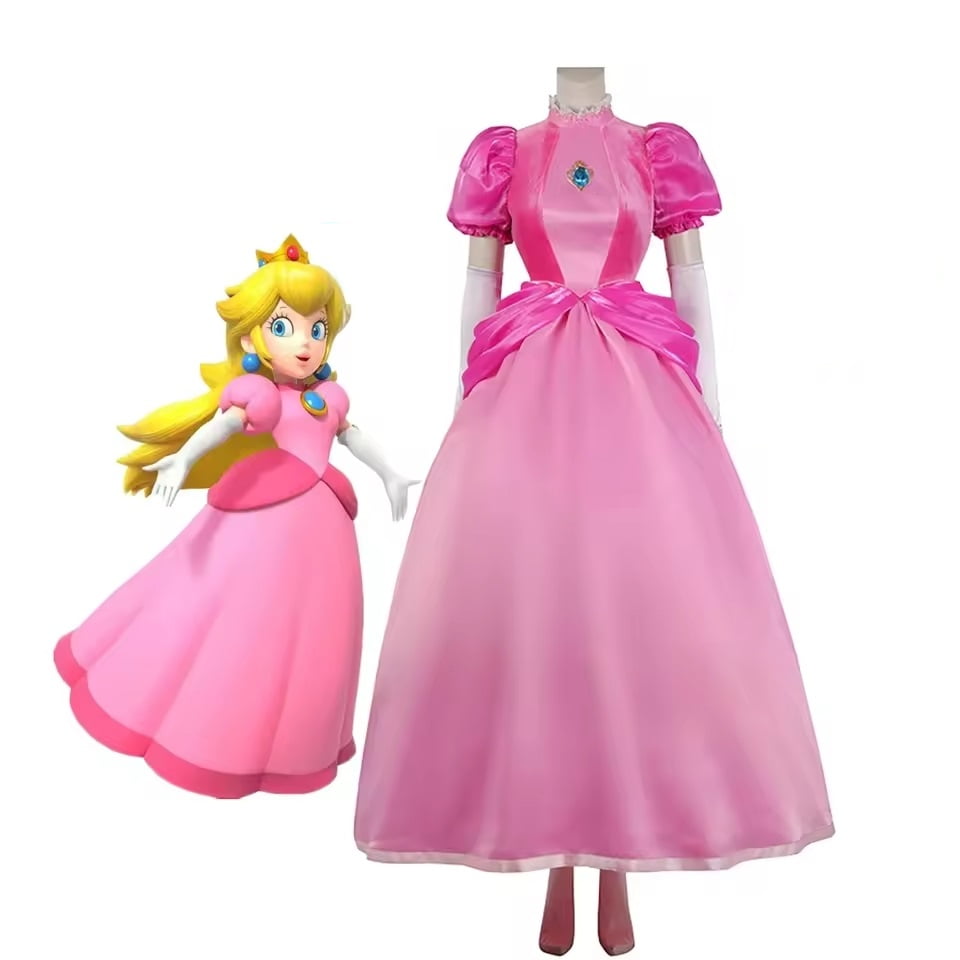 Princess Peach Toadstool Pink Fance Dress For Adult Women - Walmart.com