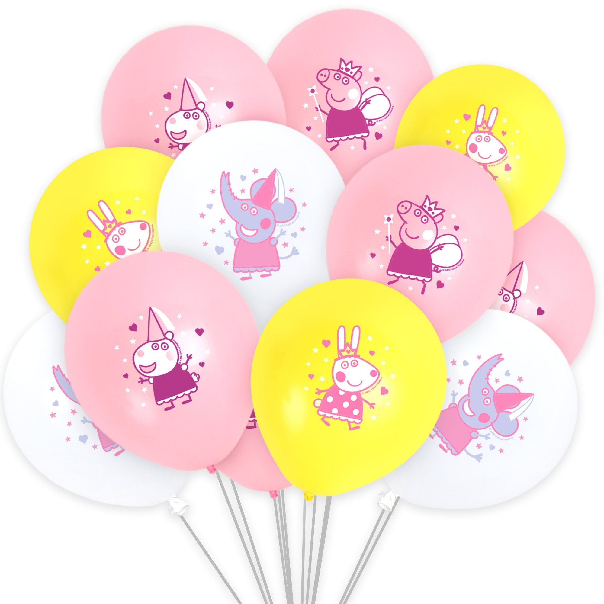 Princess Peppa Pig Balloons 24 Pack - Princess Peppa Pig Party Supplies ...