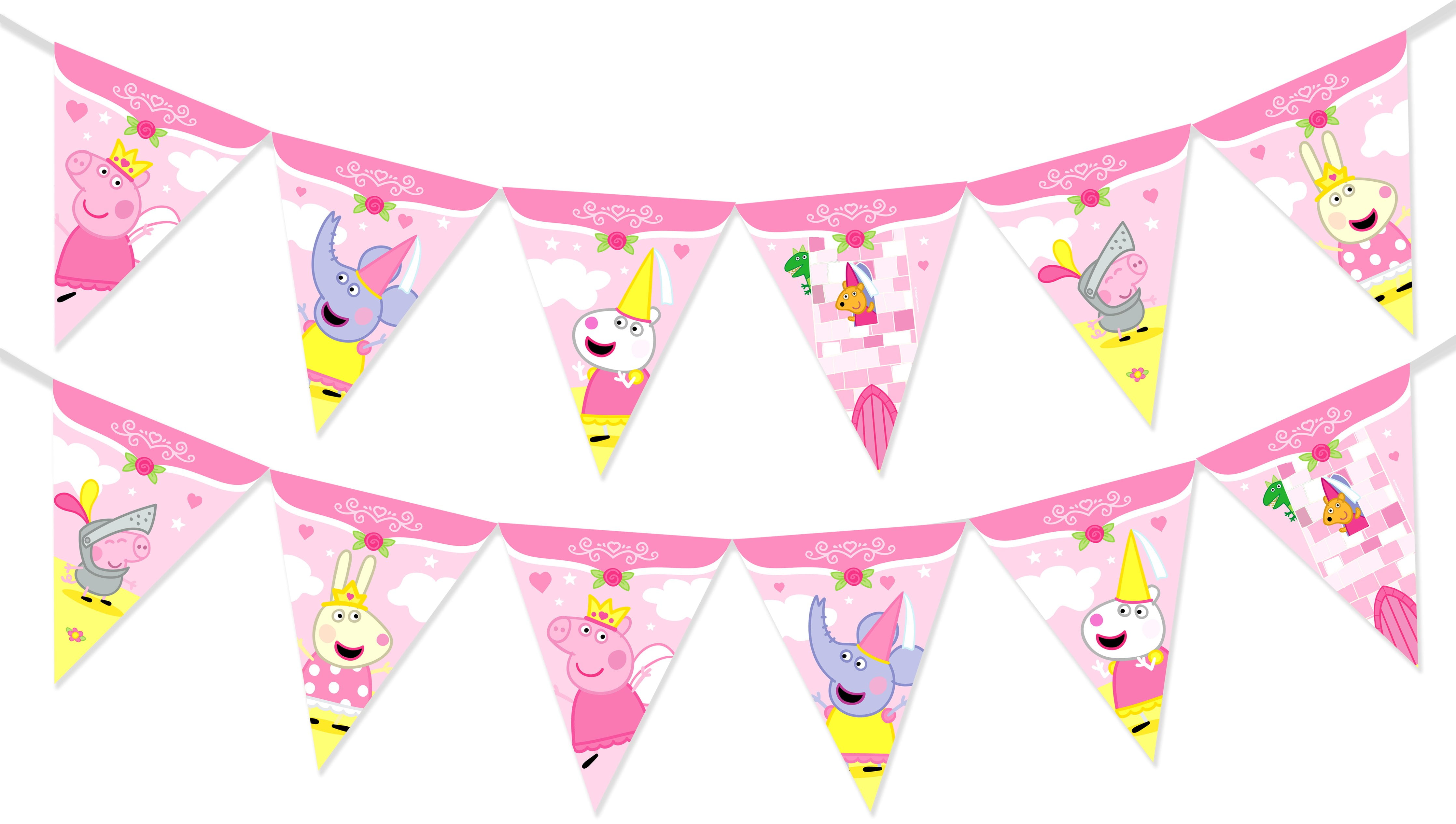 Princess Peppa Pig Banner Pennant 1 Pack - Princess Peppa Pig Party ...