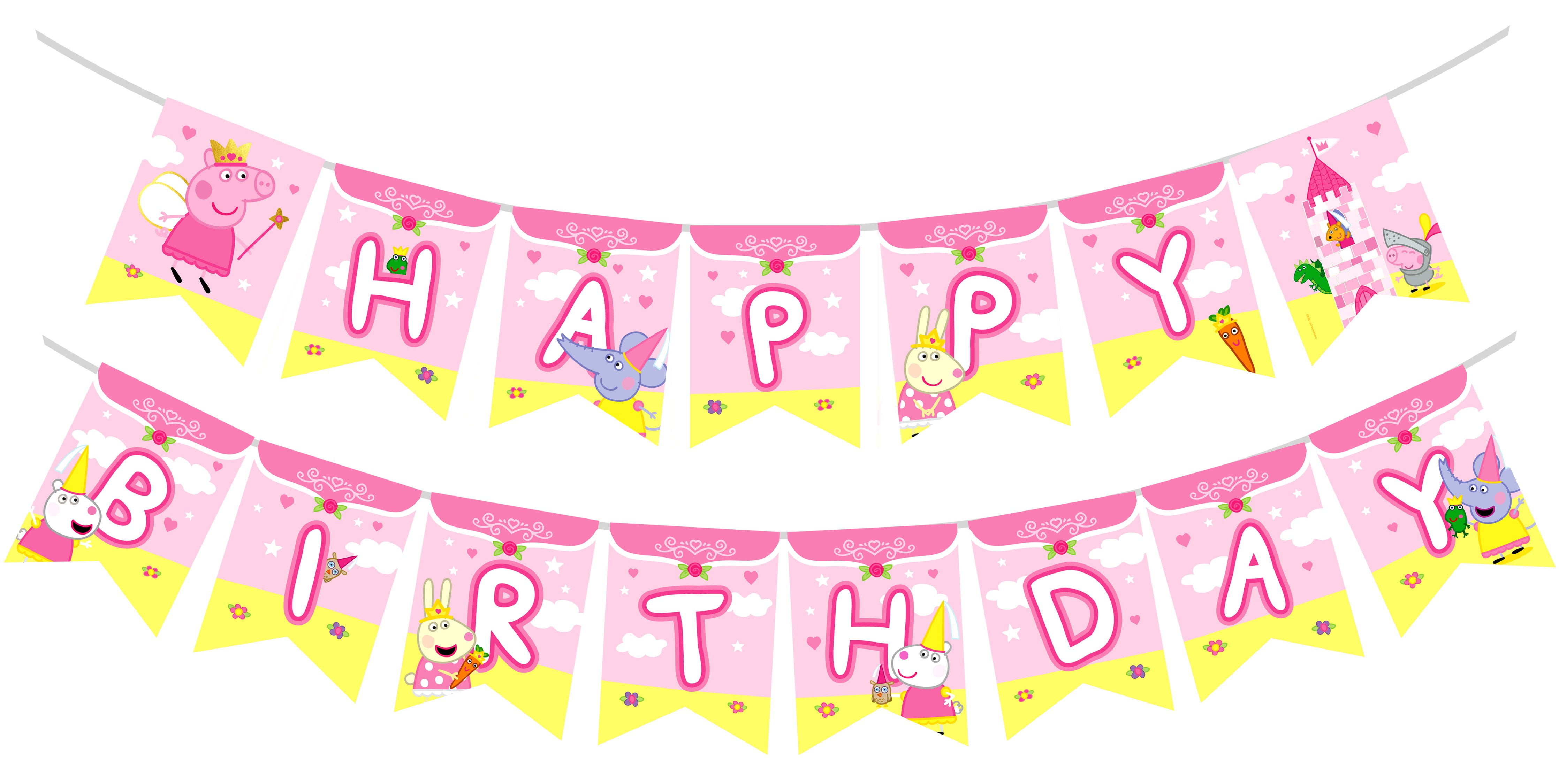 Princess Peppa Pig Birthday Banner - Princess Peppa Pig Birthday ...
