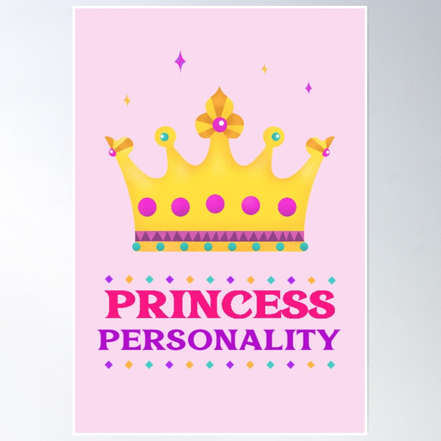 Princess Personality Poster Wall Art, Modern Wall Decor, 12x18 UNFRAMED ...