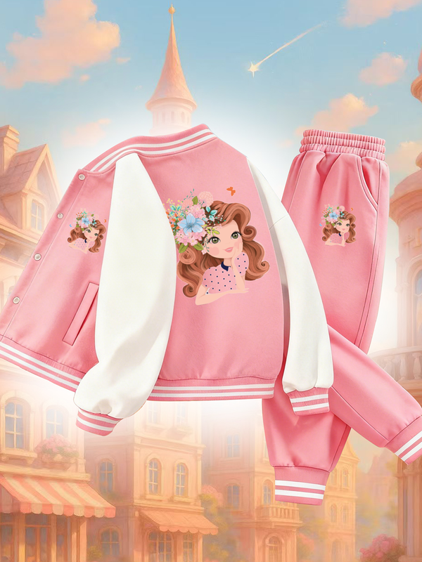 Princess Pink Tracksuit Varsity Jacket set Christmas girl pink machine ...