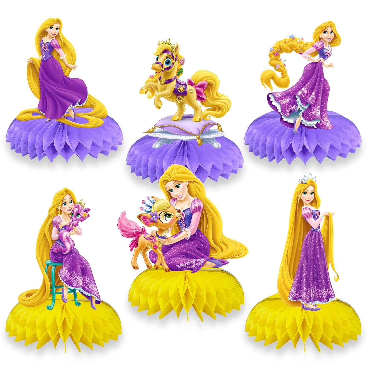 Princess Rapunzel Birthday Party Supplies, 6 Pcs Tangled Theme ...
