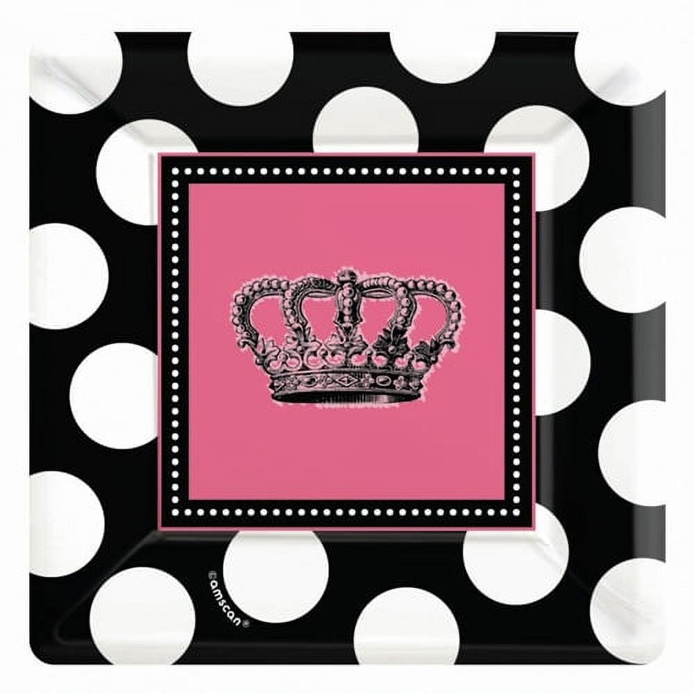 Princess Rocker Party Small Square Disposable Paper Plates, 8 Count ...