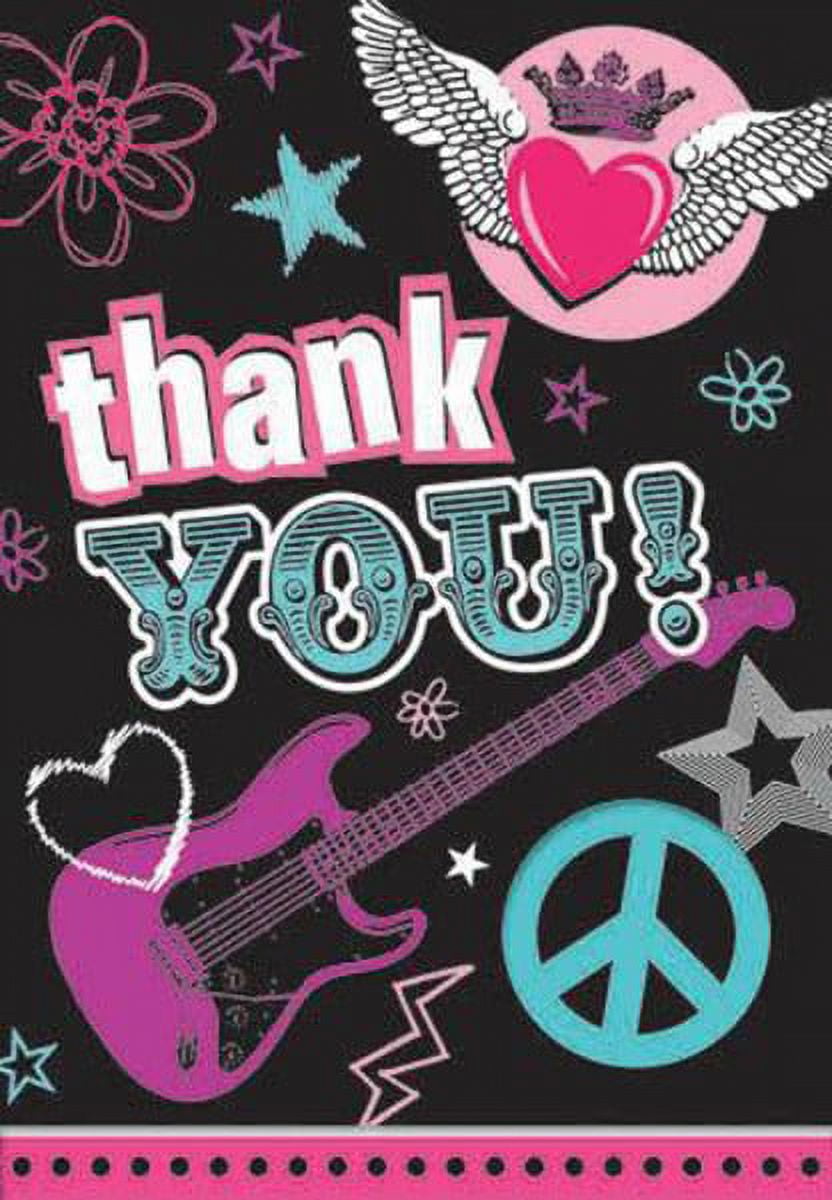 Princess Rocker Thank You Notes w/ Envelopes (8ct) - Walmart.com