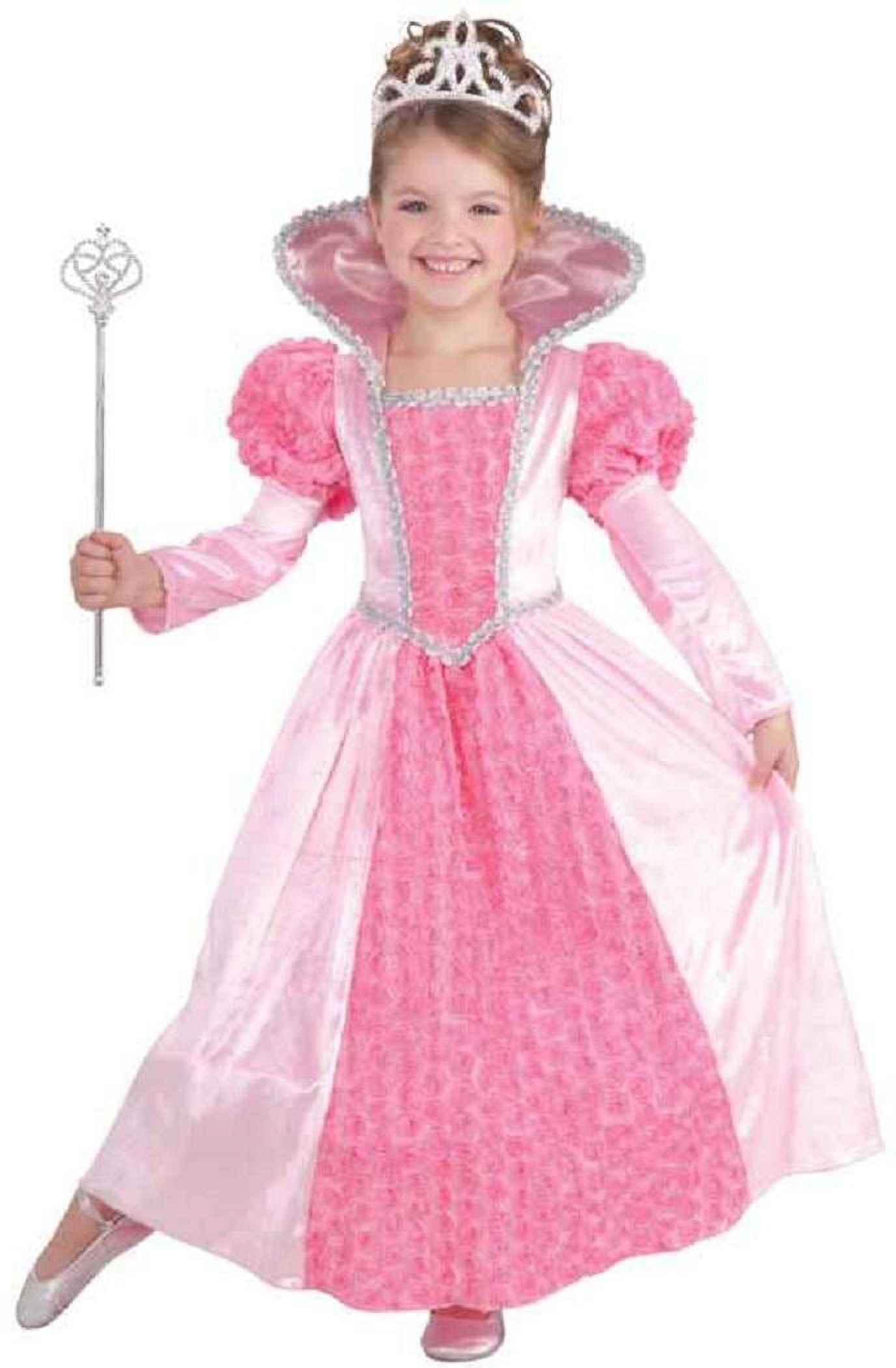 Princess Rose Medieval Maiden Pink Fancy Dress Halloween Deluxe Child ...