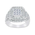 AFFY Princess & Round Shape White Natural Diamond Womens Engagement ...