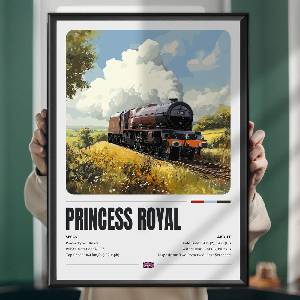 Princess Royal Poster, Print, Wall Art, Steam Train, Locomotive ...