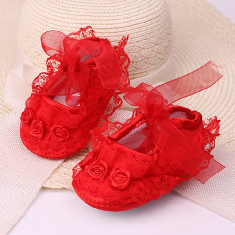 Princess Shoes Baby Infant Girl Newborn Christening Baptism Lace Shoes ...