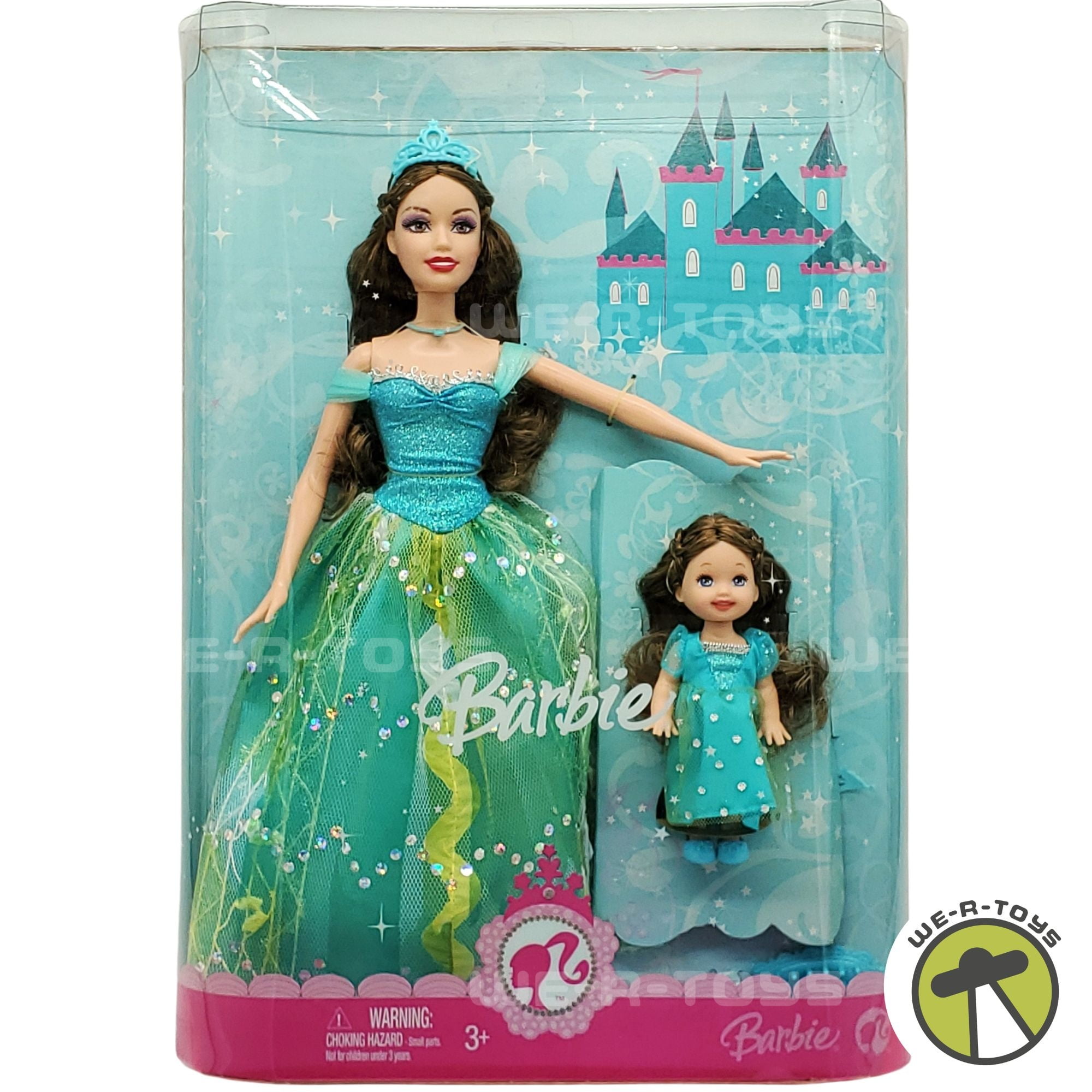 Princess Sisters Barbie and Kelly Doll Set Brunettes 2007 Mattel M8464 ...