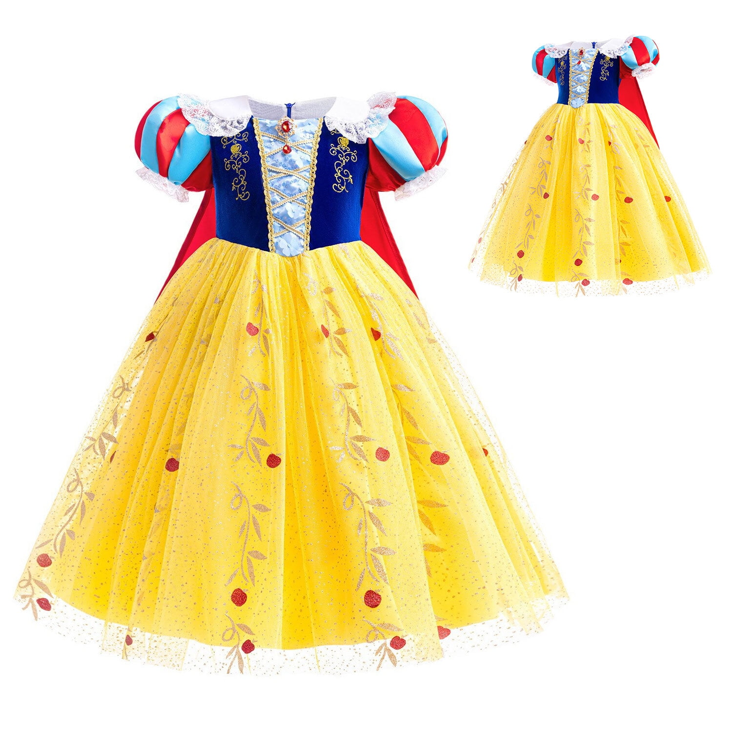 Princess Snow Costume Dress for Girls Birthday Party Halloween Cosplay ...