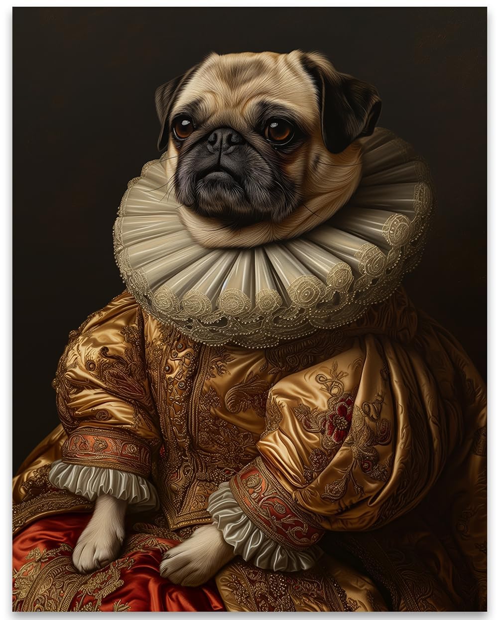 Princess Squishface Pug 28x36 Poster -Aristocratic Royal Victorian Era ...